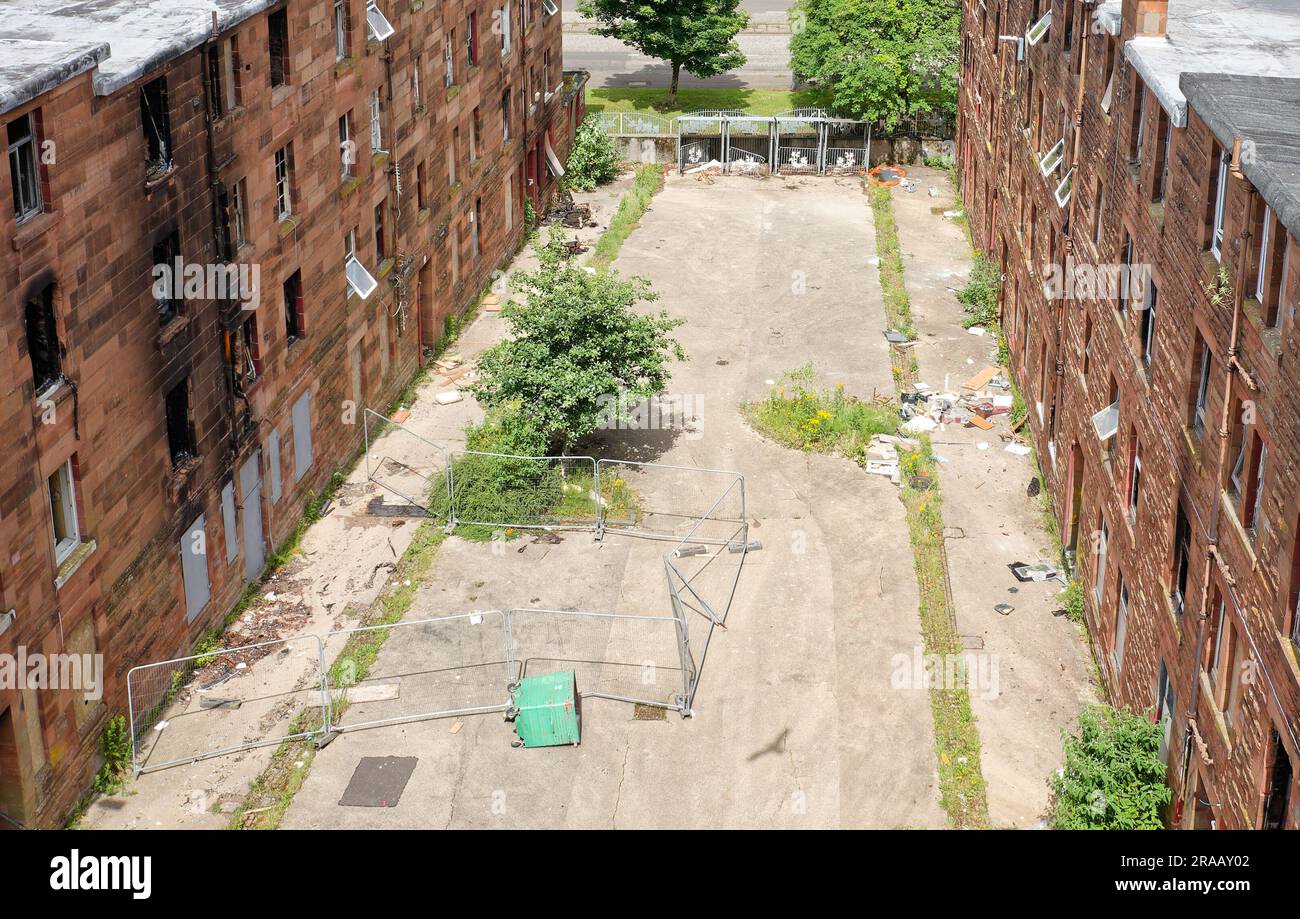 Council flats in poor housing estate with many social welfare issues in ...