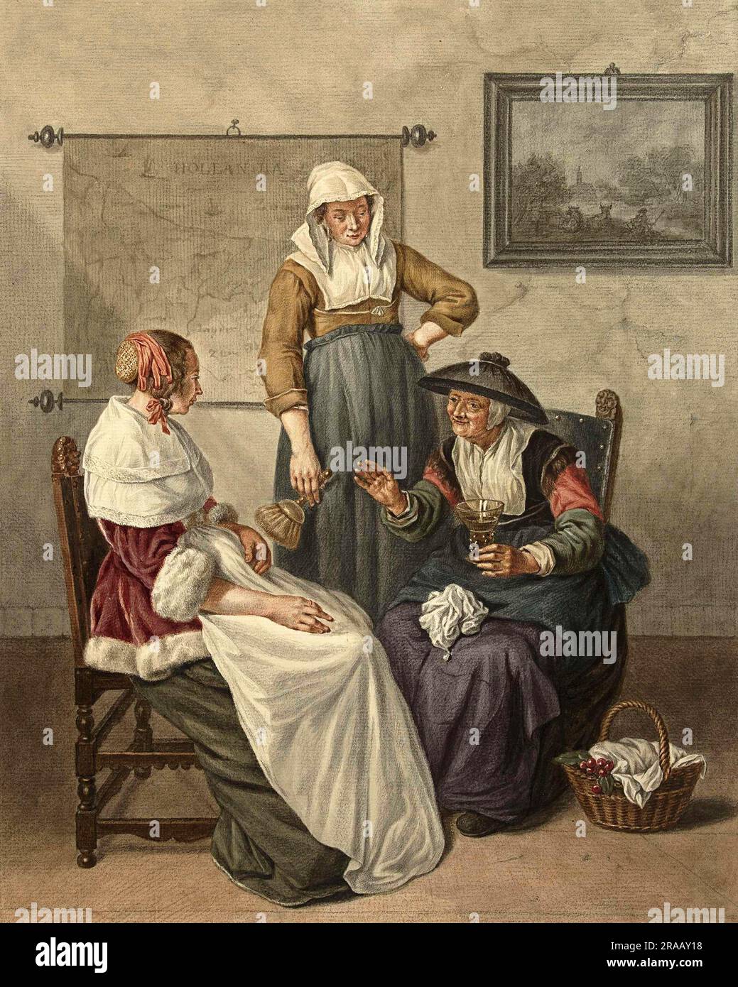 Confidential conversation between three women in their flat, 1820 ...