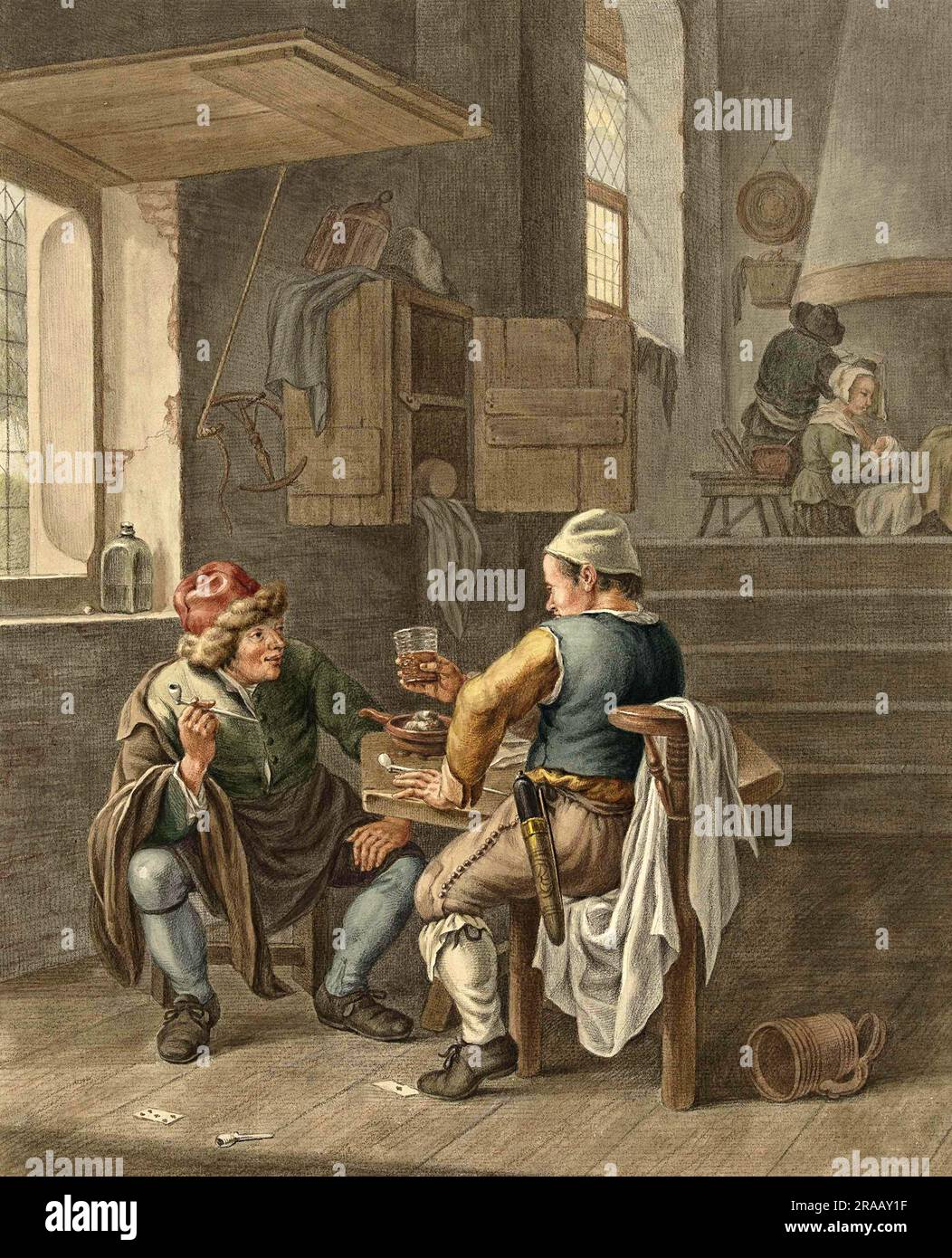 Men drinking and eating in the tavern, c. 1815, Holland, Historic ...