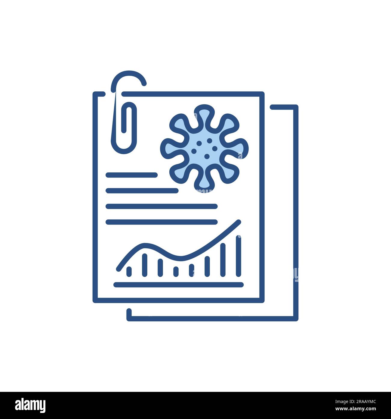 Analysis related vector icon. Study report on sheets of paper with the ...
