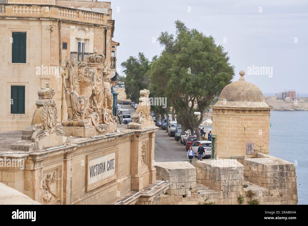 Victoria Gate leading into the historic city of Valetta in Malta Stock ...