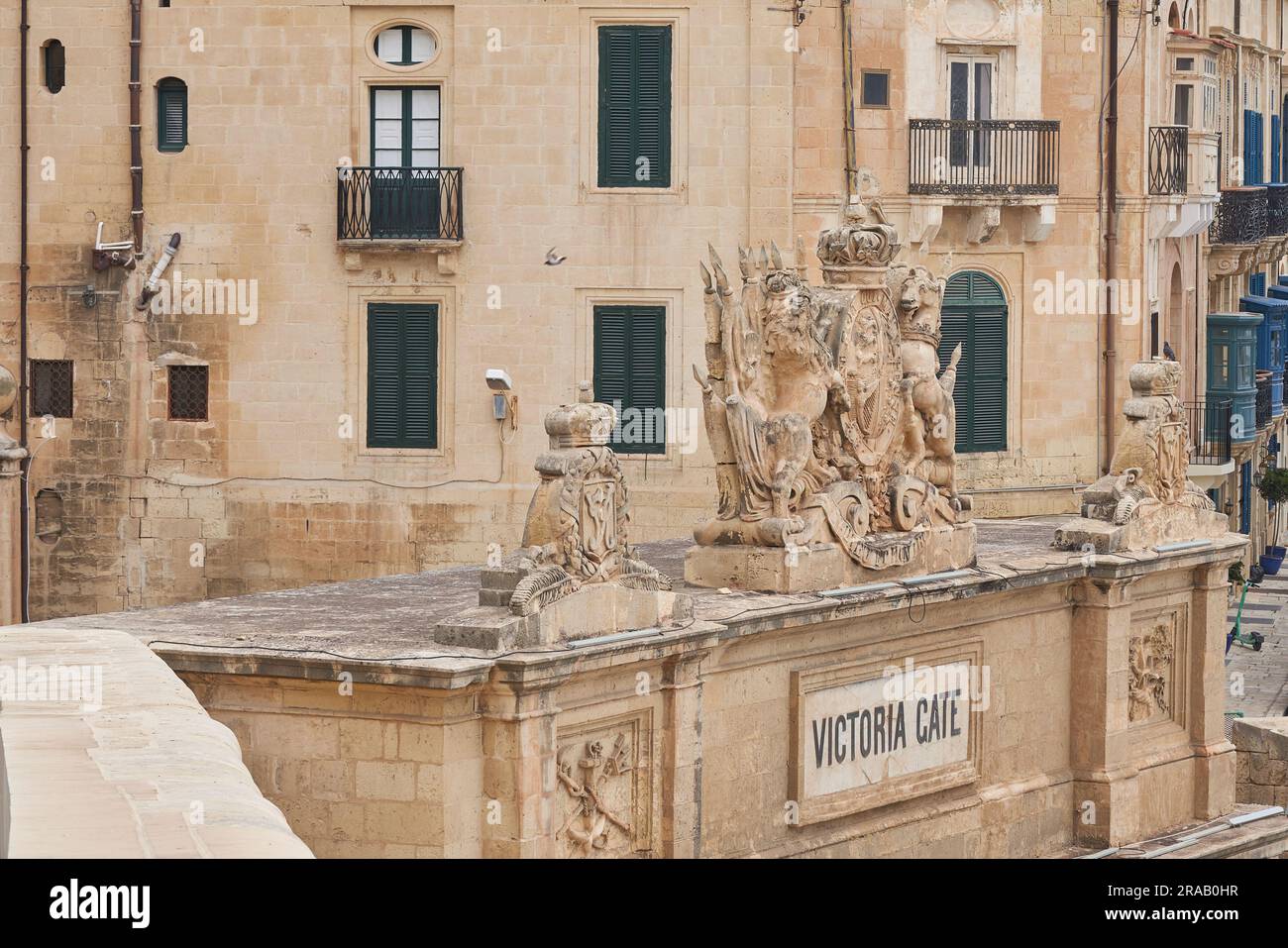 Victoria Gate leading into the historic city of Valetta in Malta Stock ...