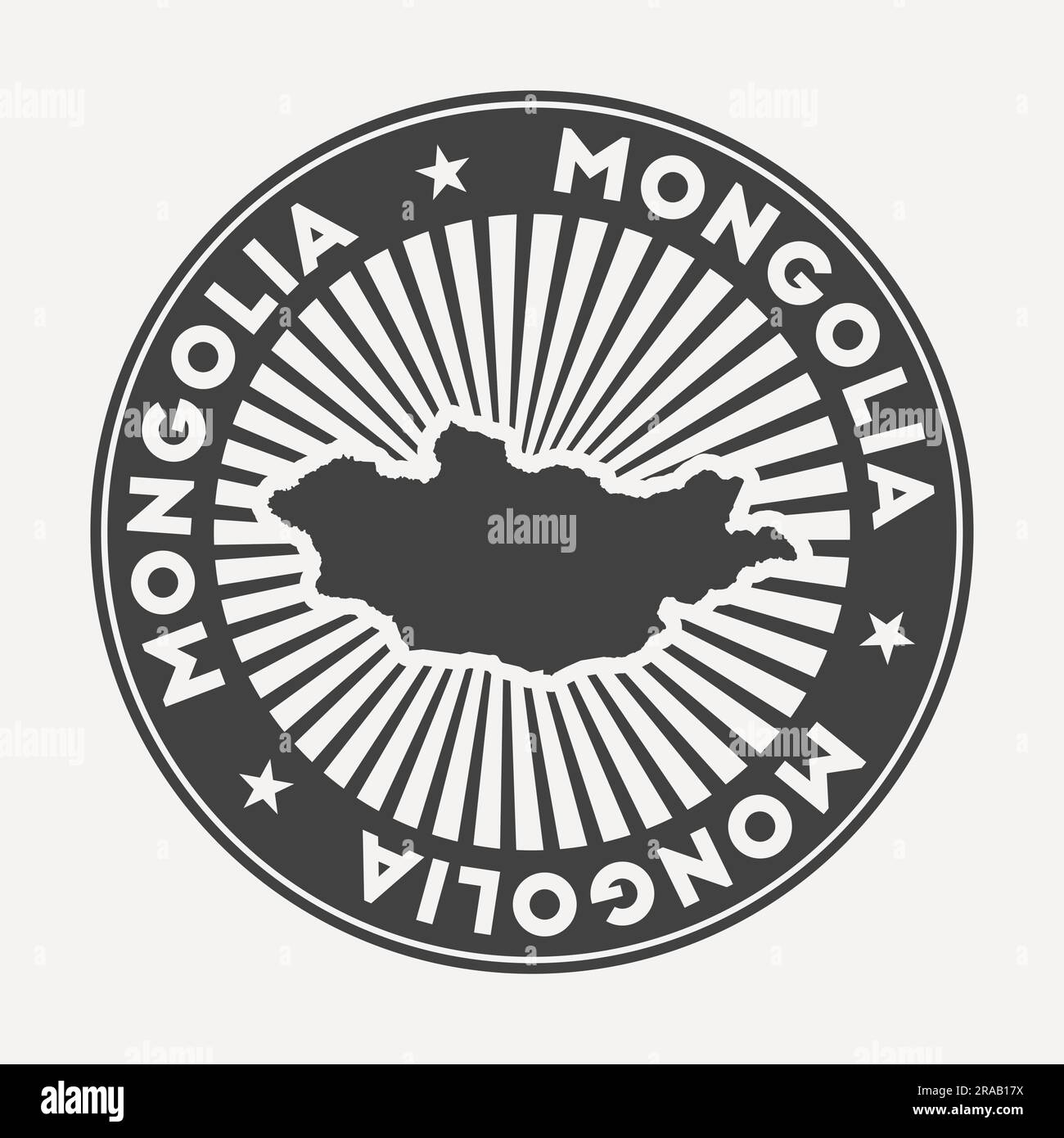 Mongolia round logo. Vintage travel badge with the circular name and ...