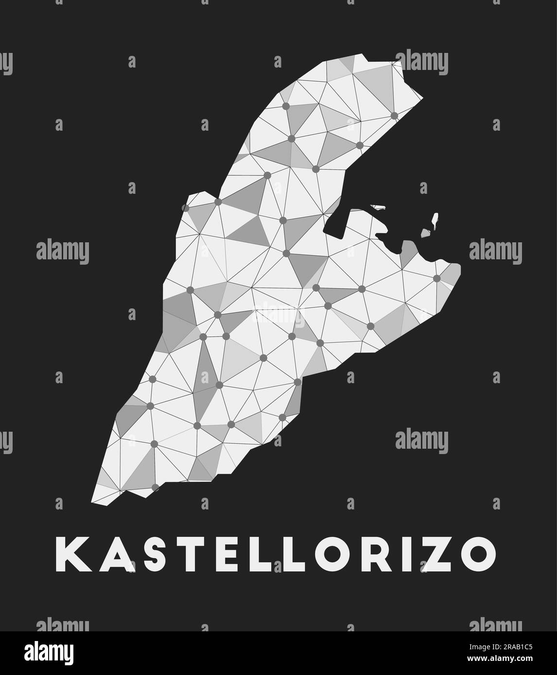 Kastellorizo - communication network map of island. Kastellorizo trendy ...