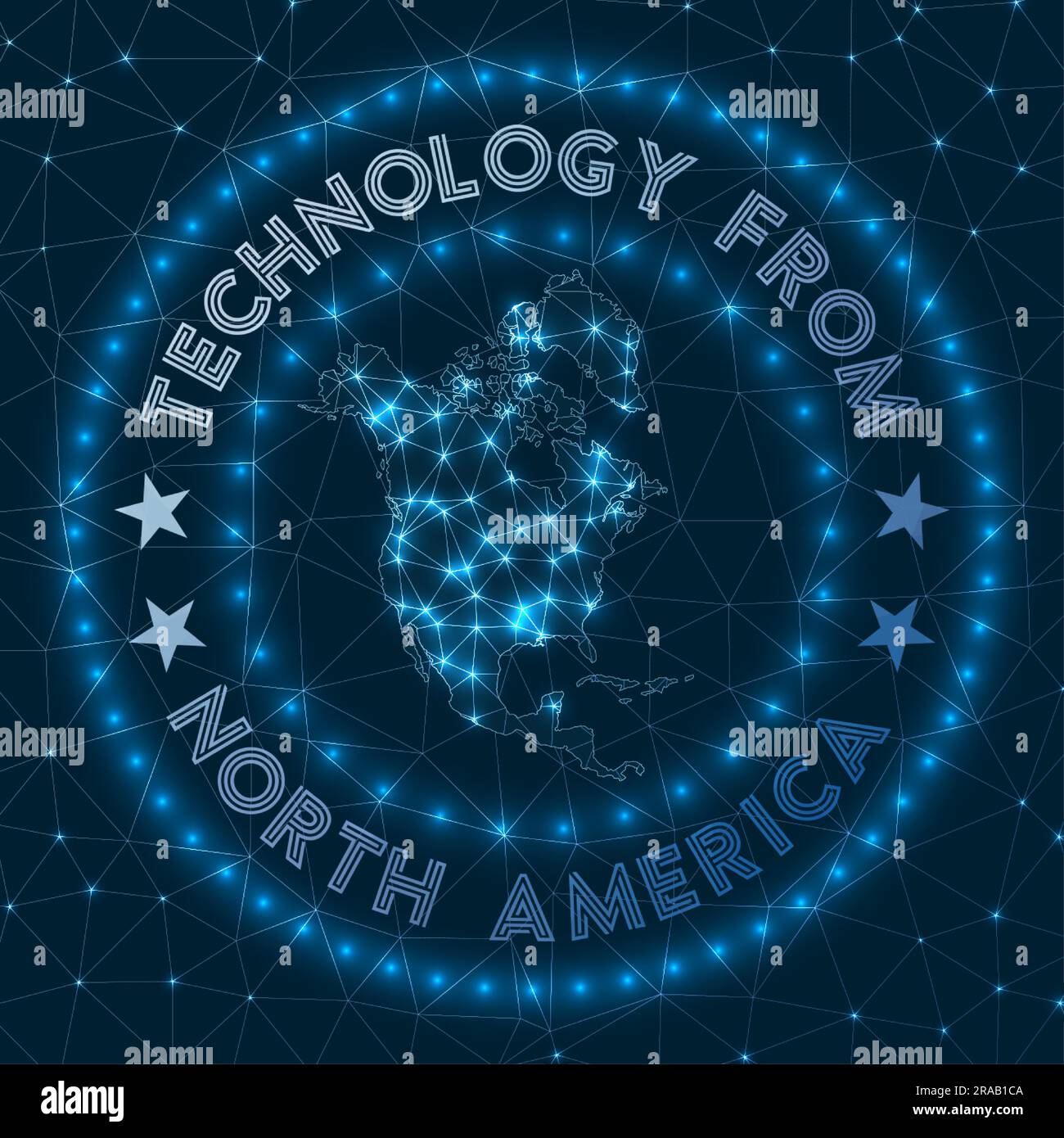 Technology From North America. Futuristic geometric badge of the ...