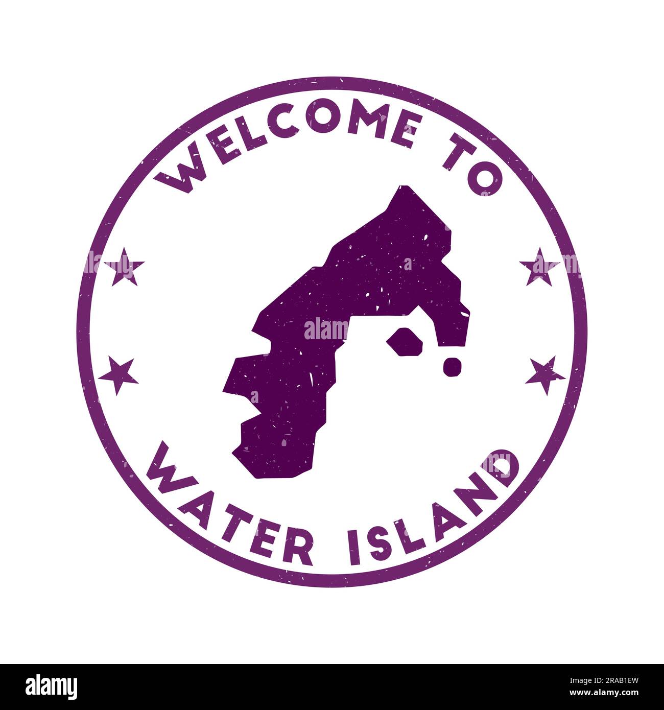 Welcome to Water Island stamp. Grunge round stamp with texture in ...