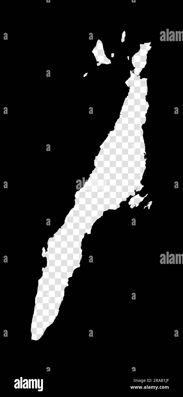 Stencil map of Cebu. Simple and minimal transparent map of Cebu. Black rectangle with cut shape ...