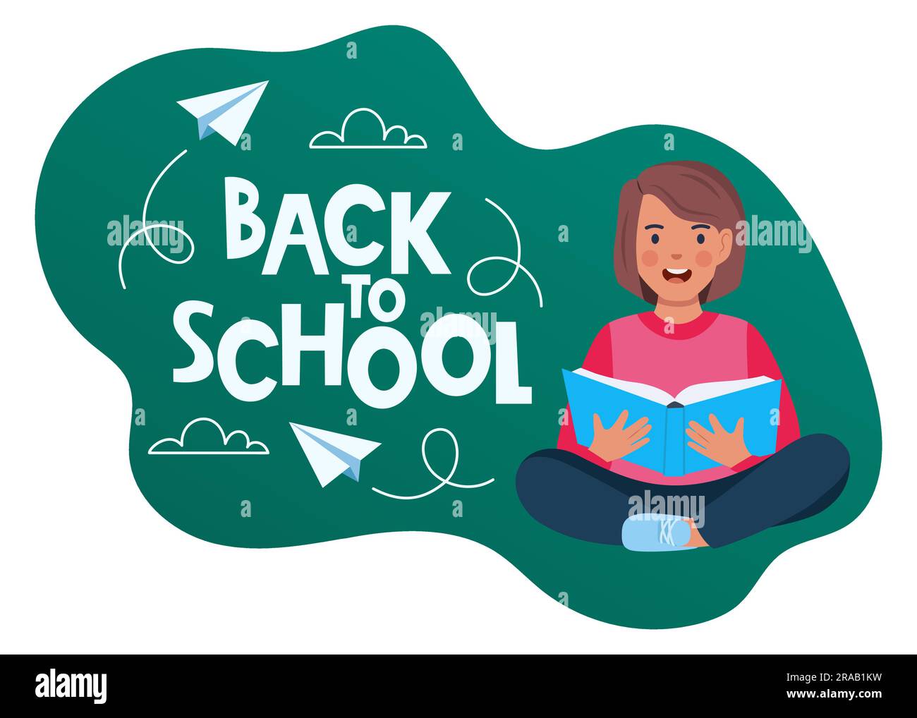 Seating girl smile Stock Vector Images - Alamy