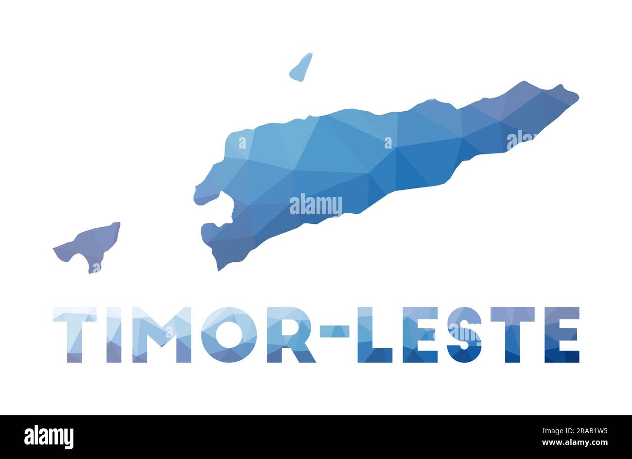 Low poly map of Timor-Leste. Geometric illustration of the country ...