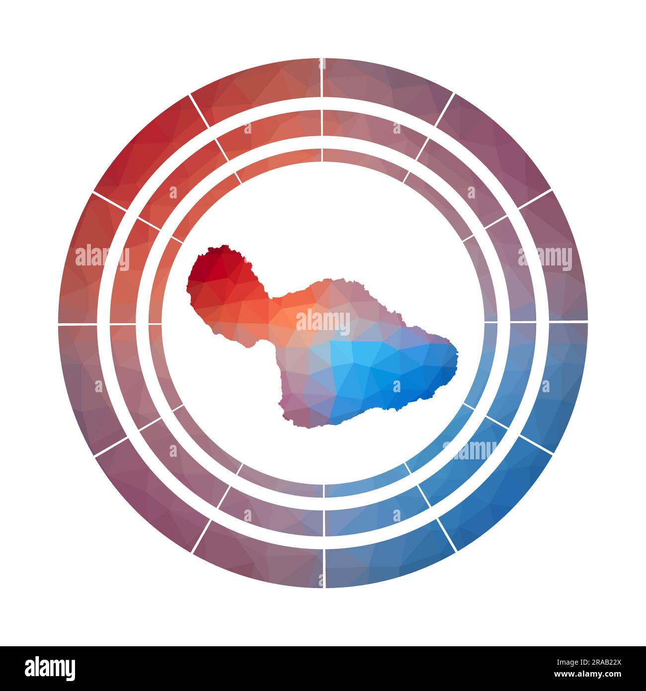 Maui badge. Bright gradient logo of island in low poly style ...