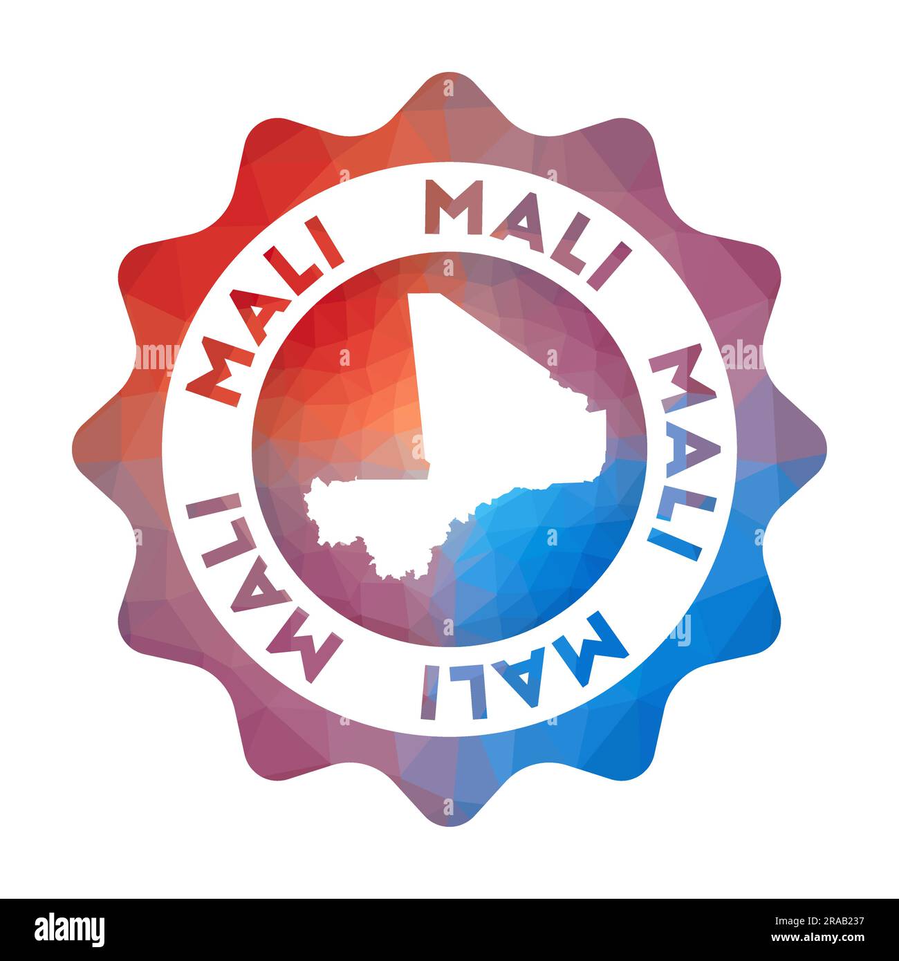 Mali low poly logo. Colorful gradient travel logo of the country in ...