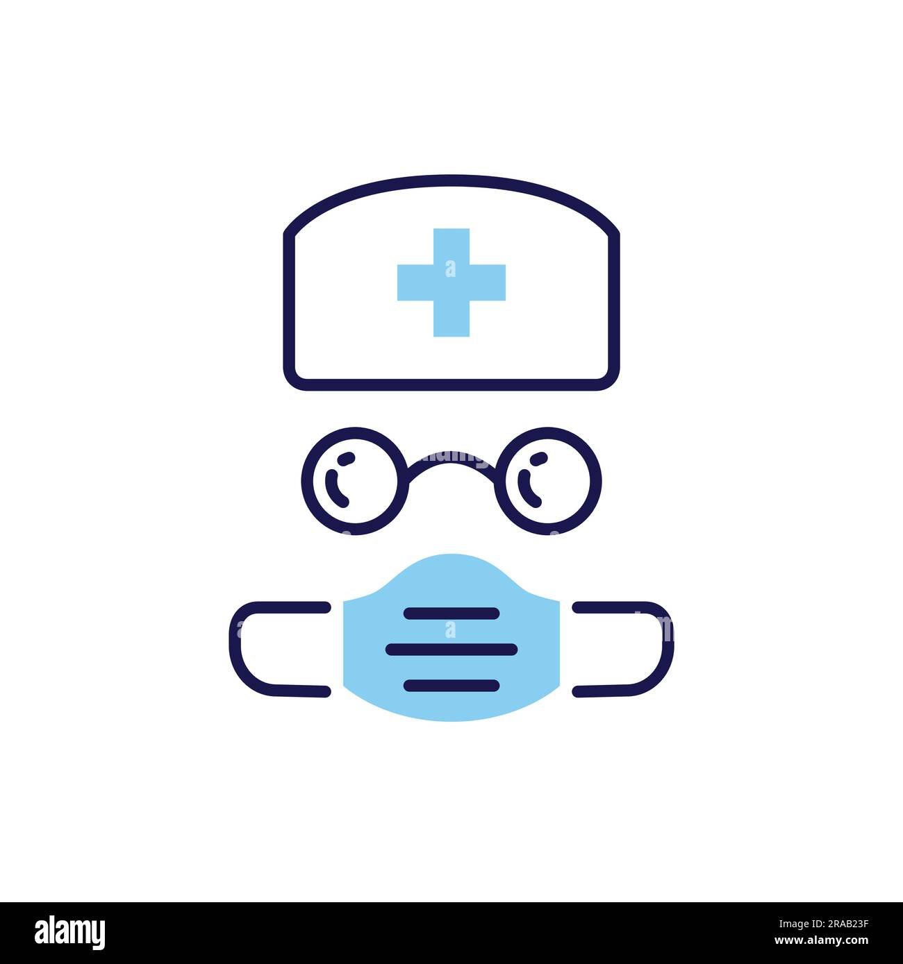 Doctor related vector line icon. Medical worker. Practicing. Scientist ...