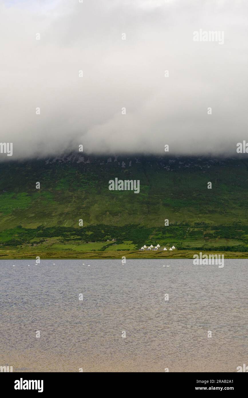 West coast of Ireland landscape at Achill, Island, County Mayo with low ...