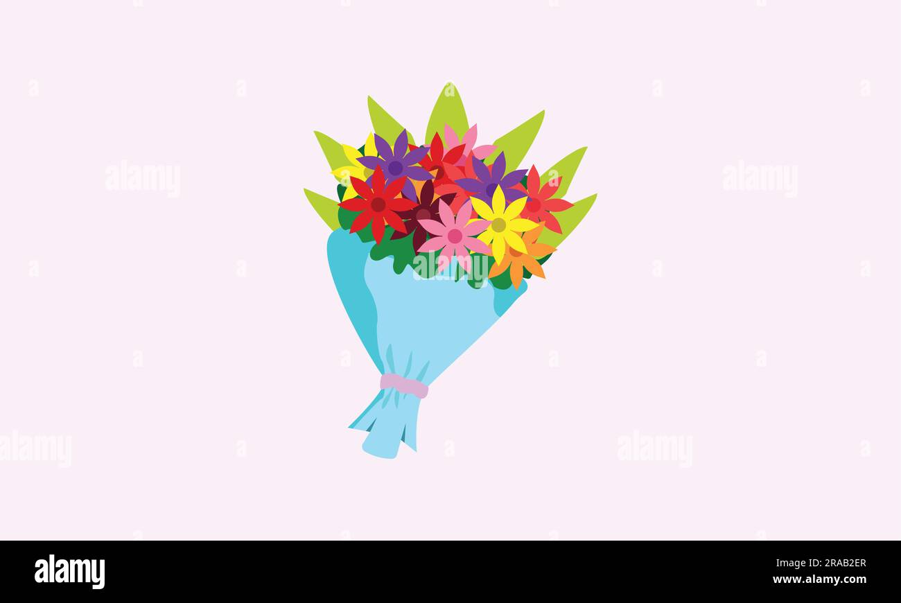 Romantic bouquet flowers Stock Vector Images - Alamy