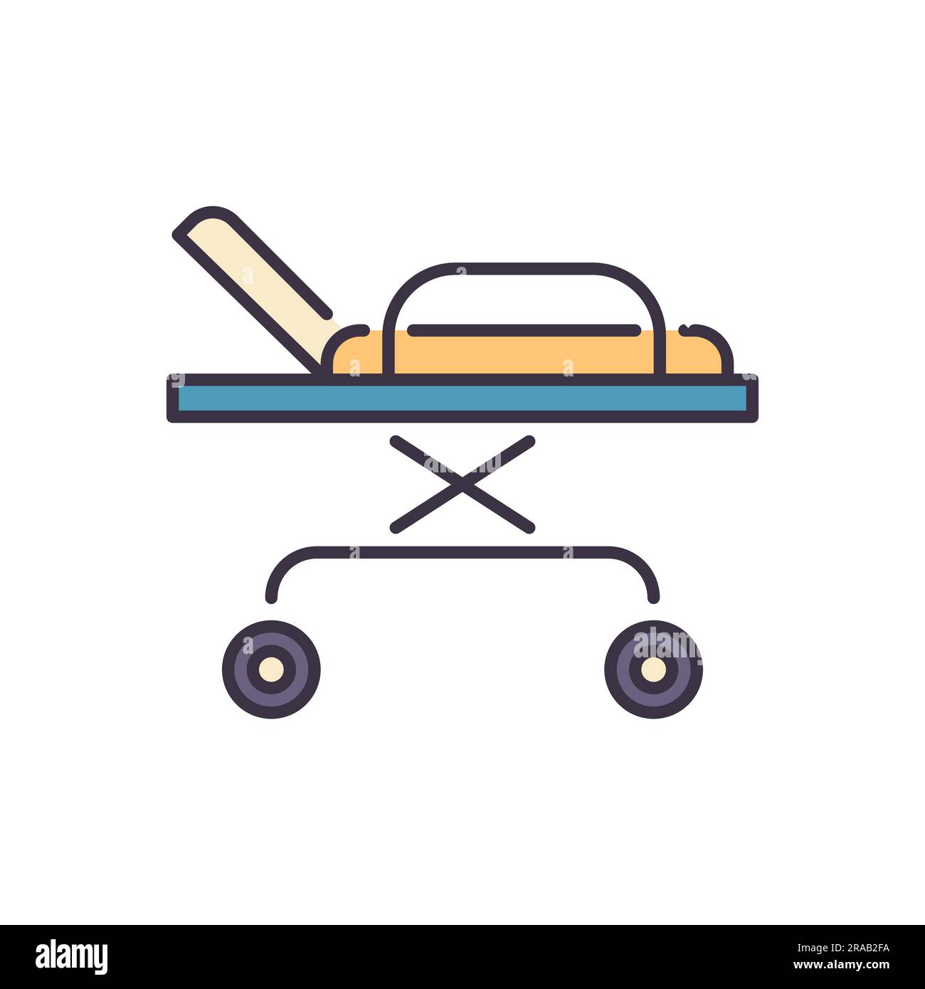 Hospital bed related vector icon. Hospital bed sign. Isolated on white ...