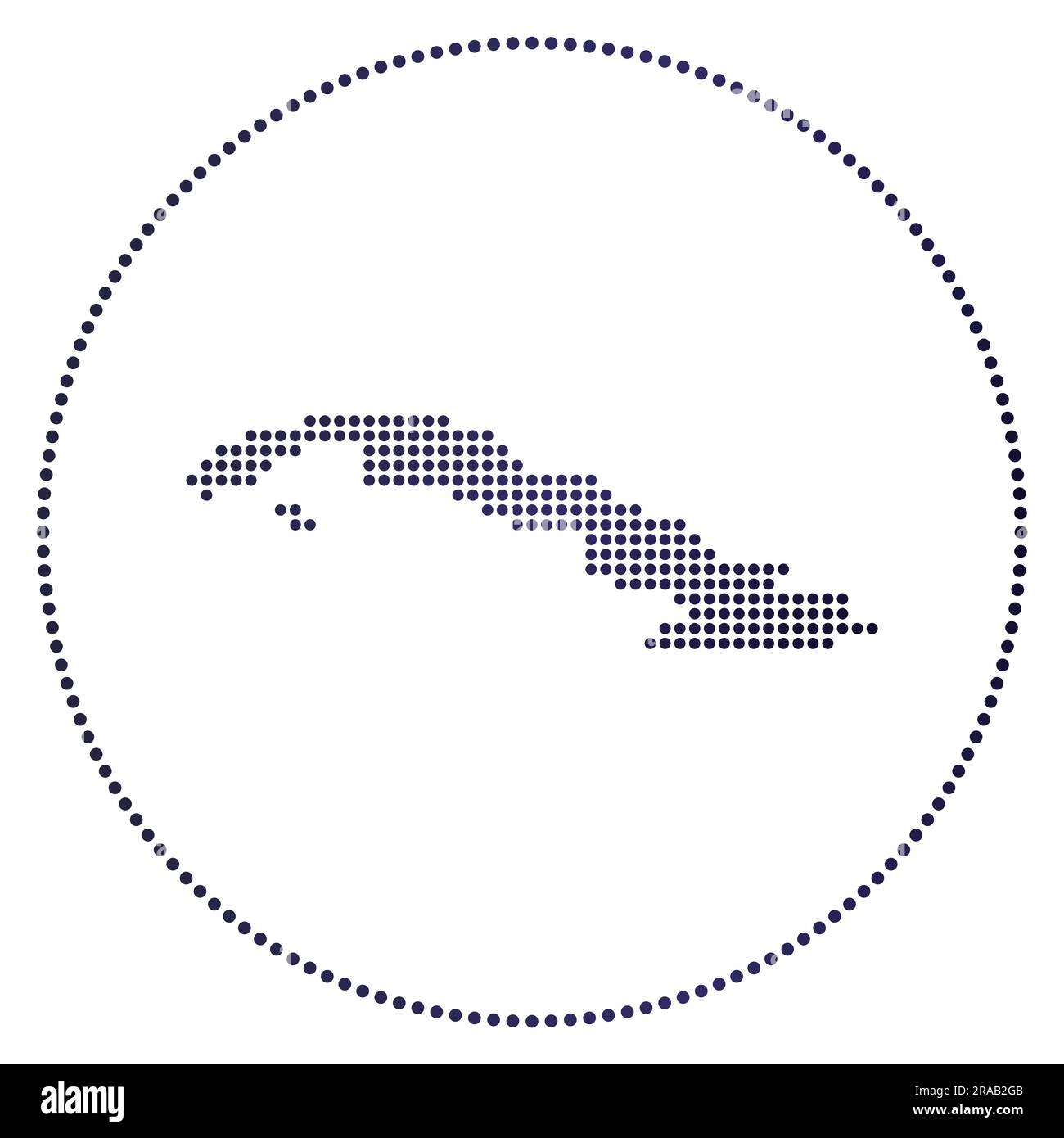 Cuba digital badge. Dotted style map of Cuba in circle. Tech icon of ...