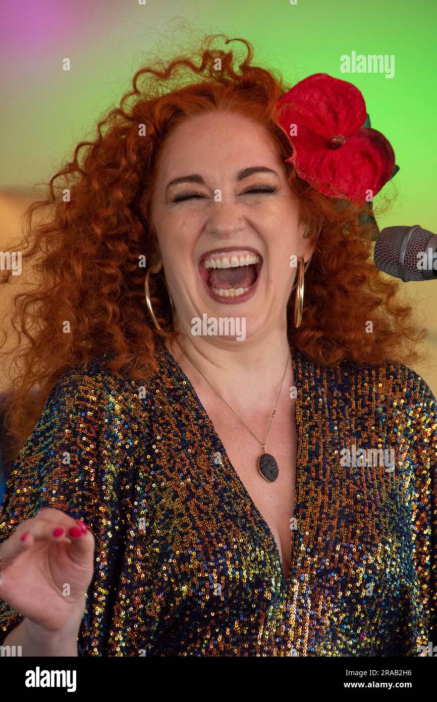 Brighton, East Sussex, UK. 2nd July, 2023. Laura Doyle, singer of ...