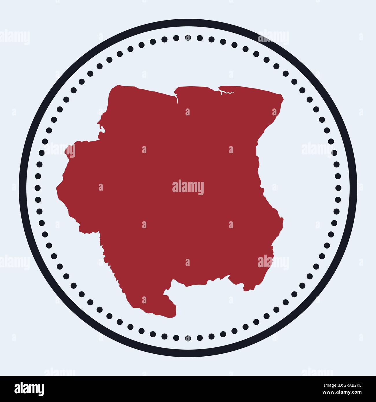 Suriname round stamp. Round logo with country map and title. Stylish ...