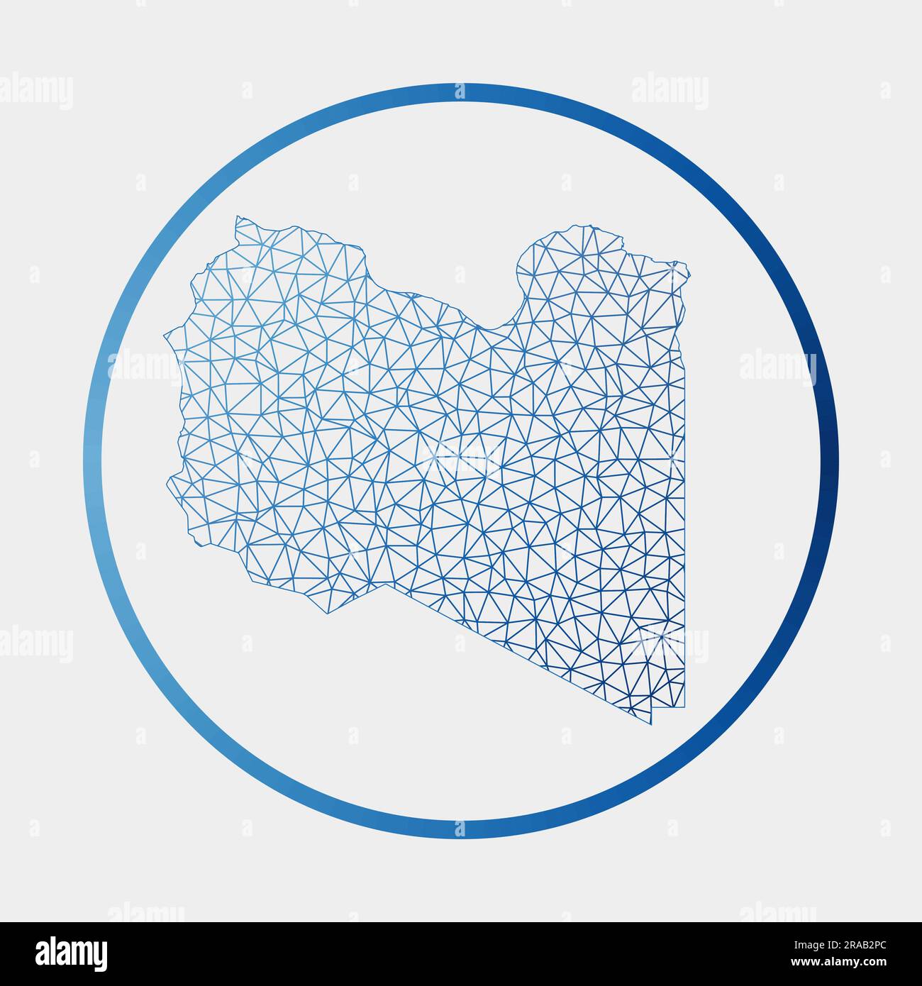 Libya icon. Network map of the country. Round Libya sign with gradient ...