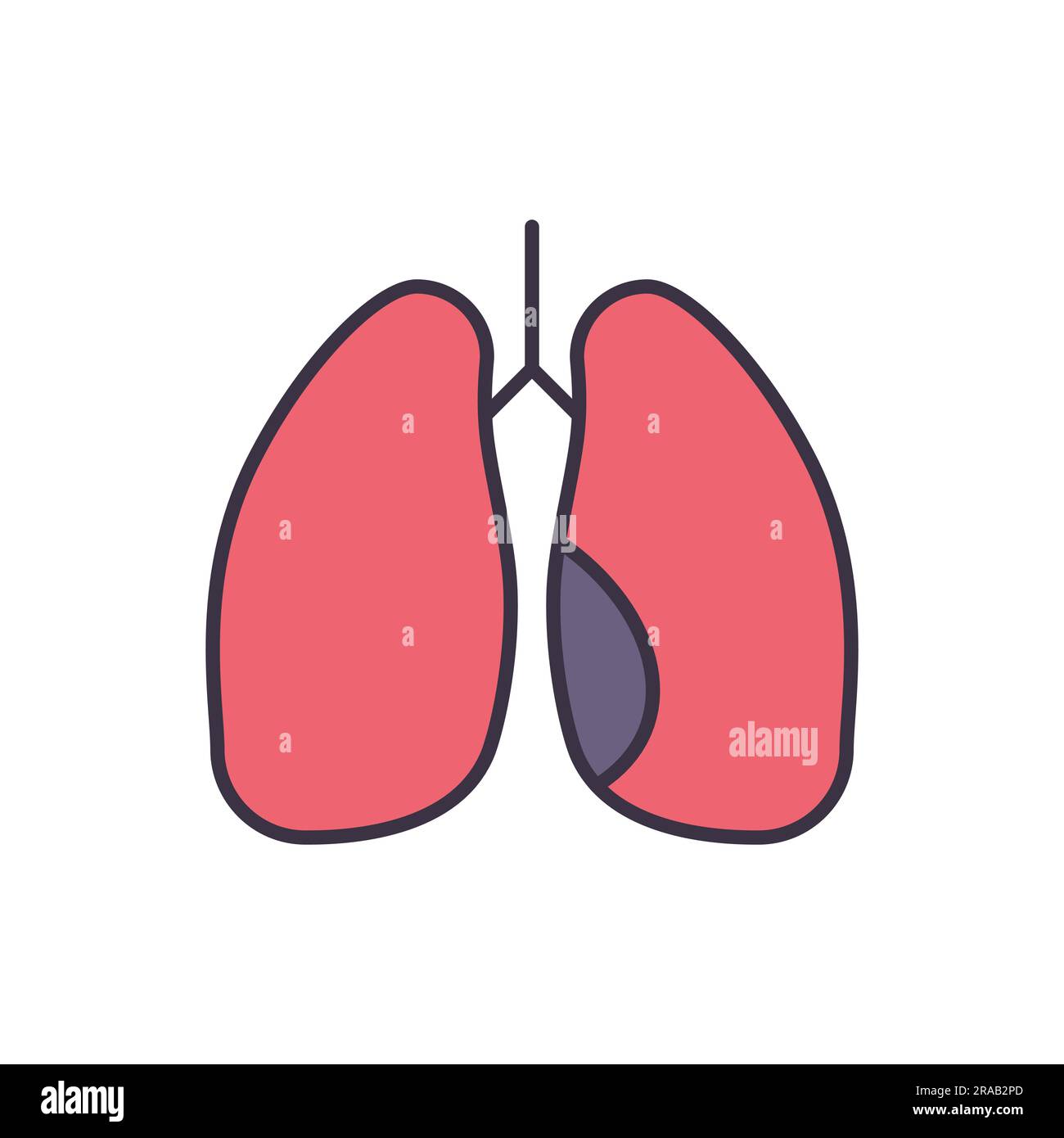 Lungs related vector icon. Lungs sign. Isolated on white background ...