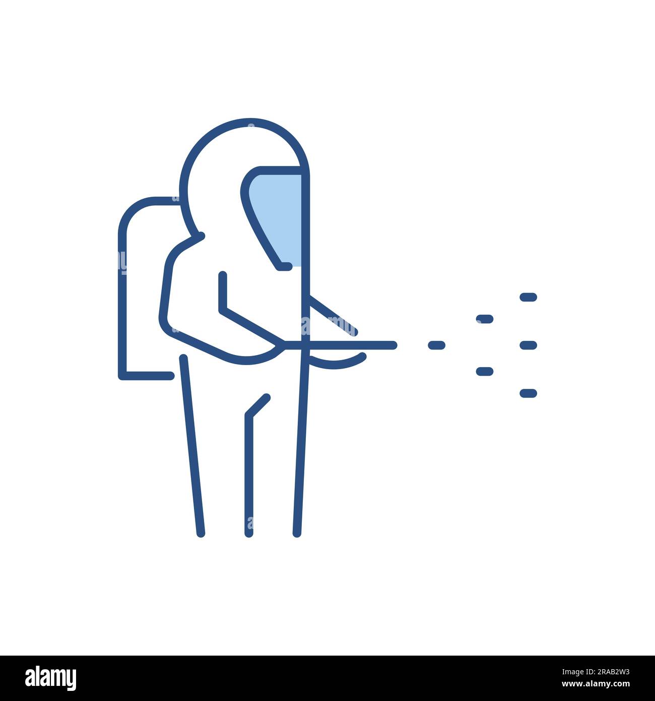 Disinfection related vector icon. Man in protective antiviral suit ...
