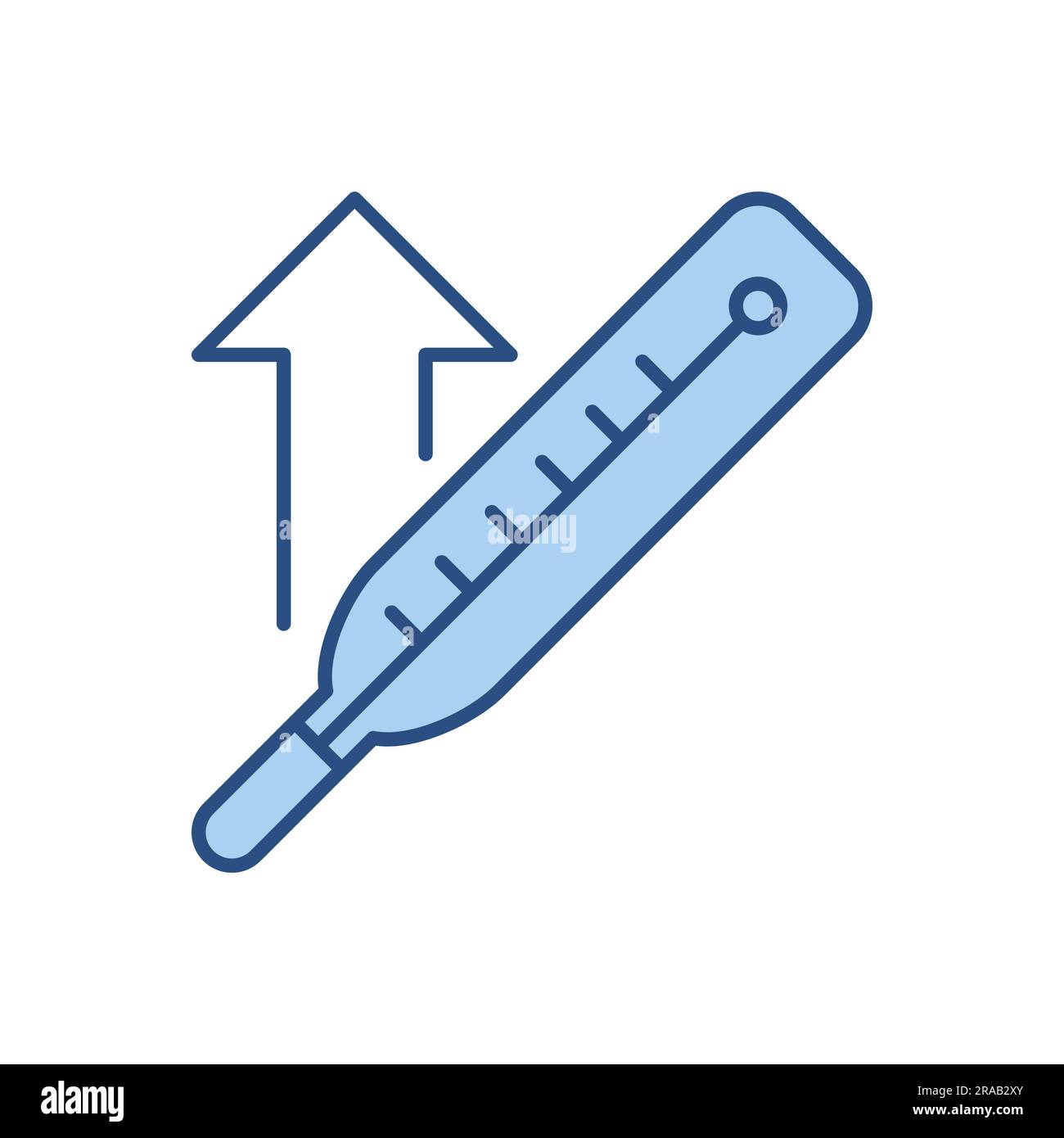 Thermometer with high temperature related vector icon. Thermometer sign ...