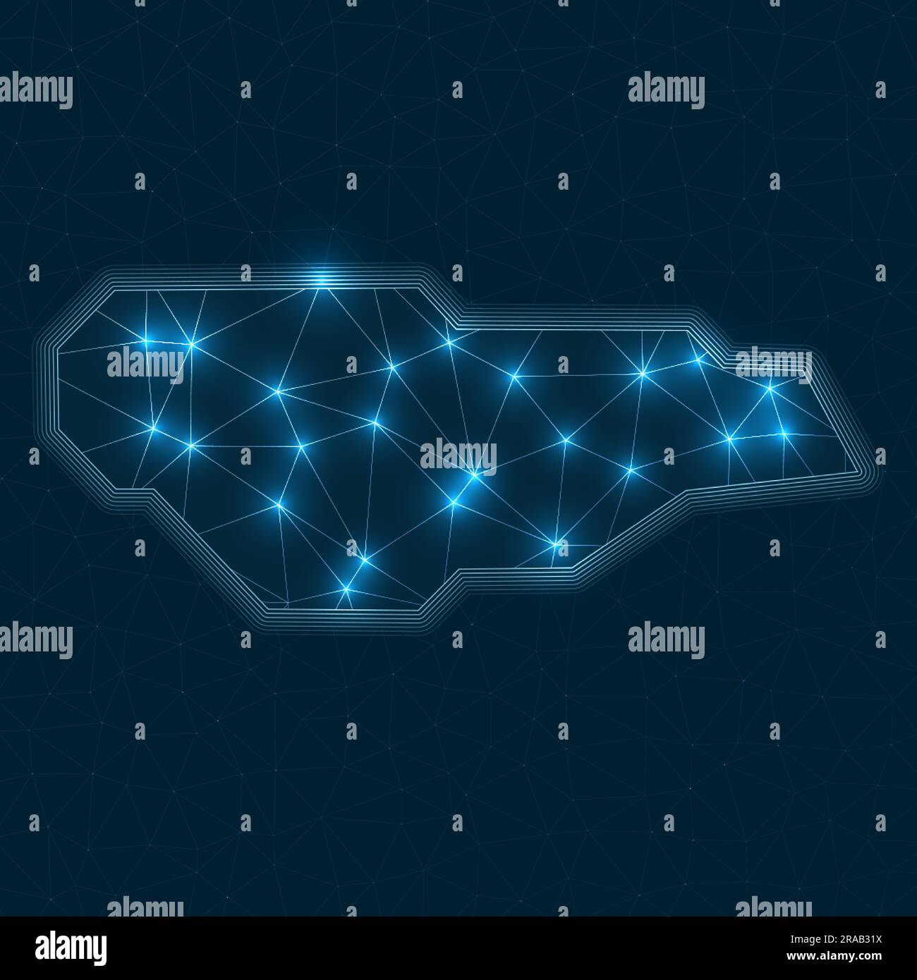 Buck Island Reef network map. Abstract geometric map of the island ...