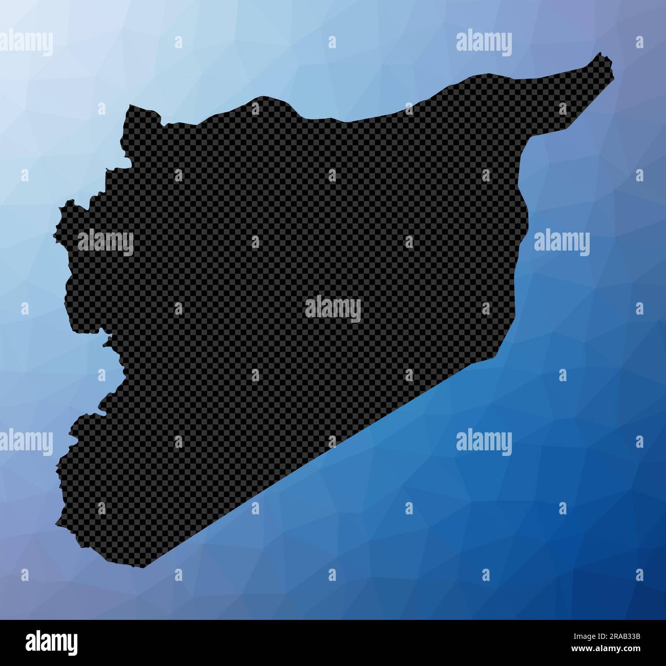 Syria geometric map. Stencil shape of Syria in low poly style ...