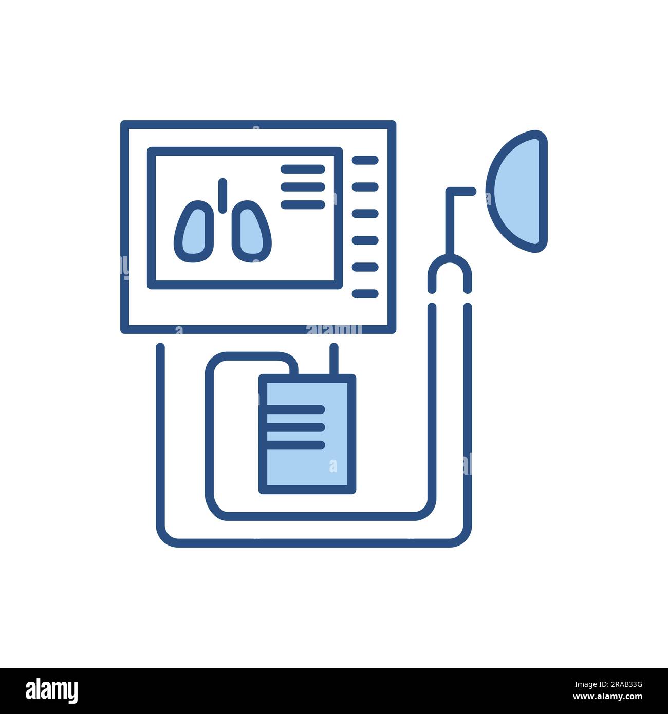 Medical ventilator related vector icon. Ventilator with image of lungs ...
