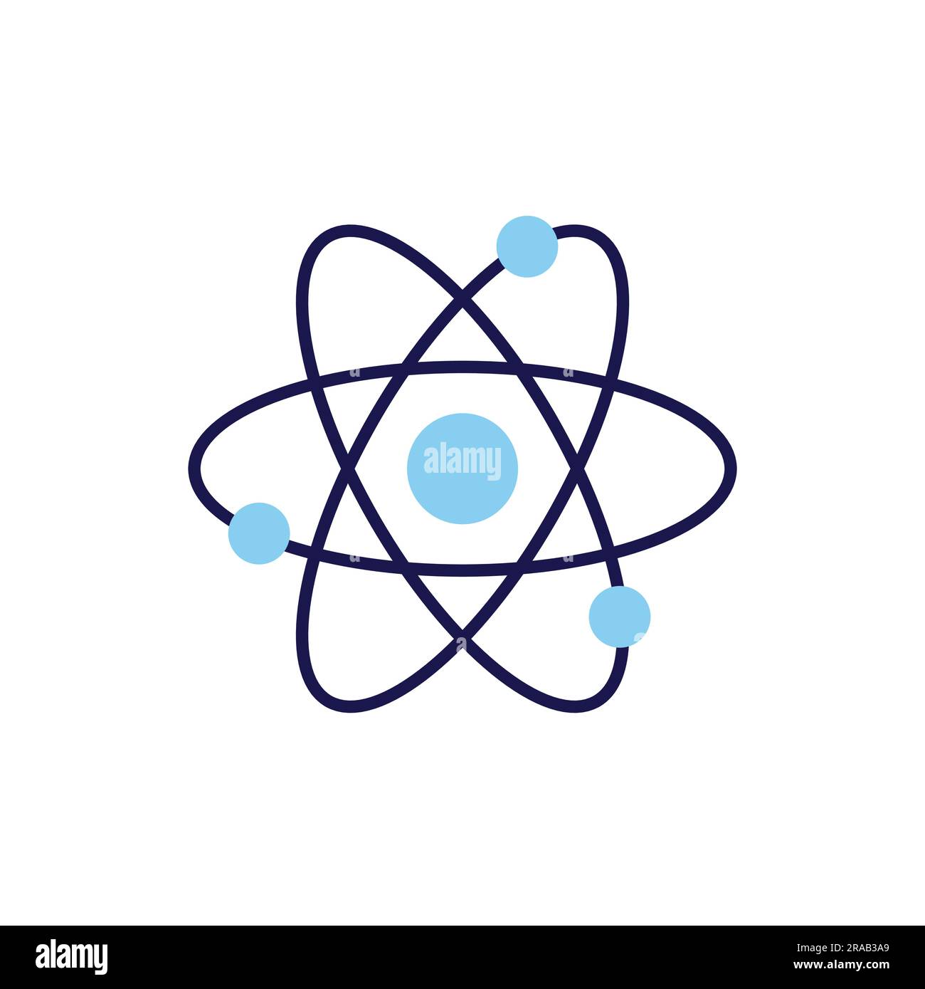 Atom related vector line icon. Nuclear energy source. Science symbol ...