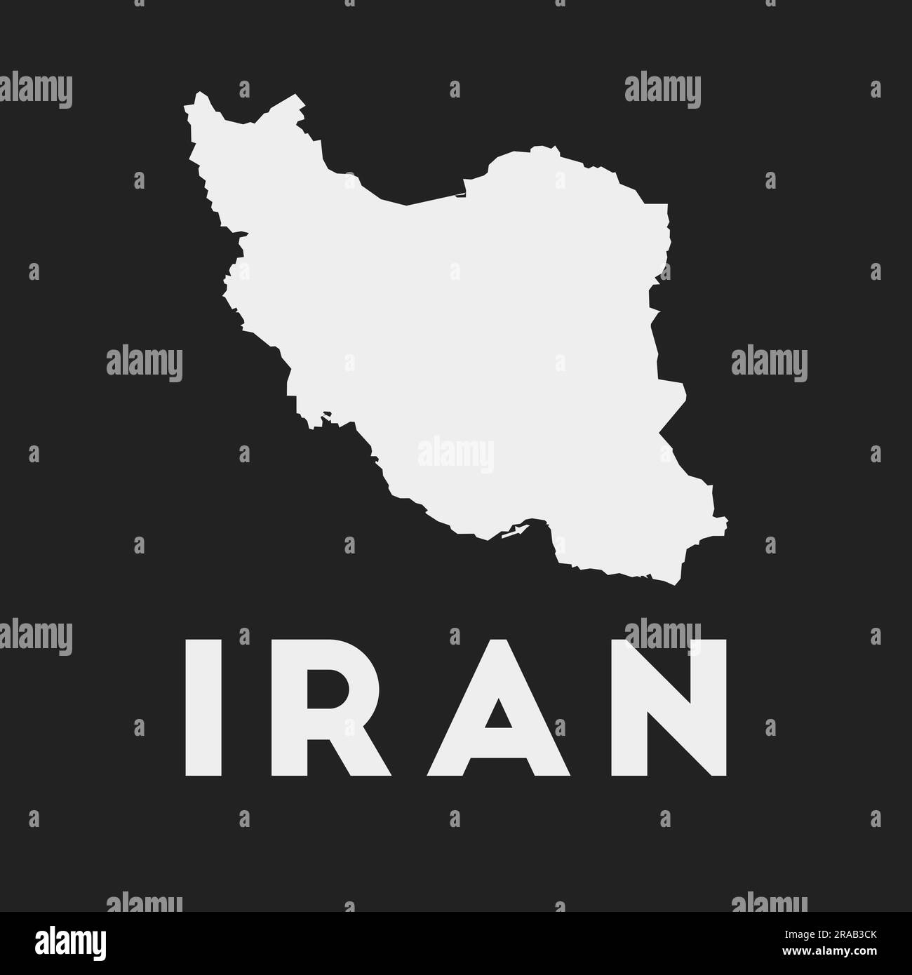 Iran Icon Country Map On Dark Background Stylish Iran Map With