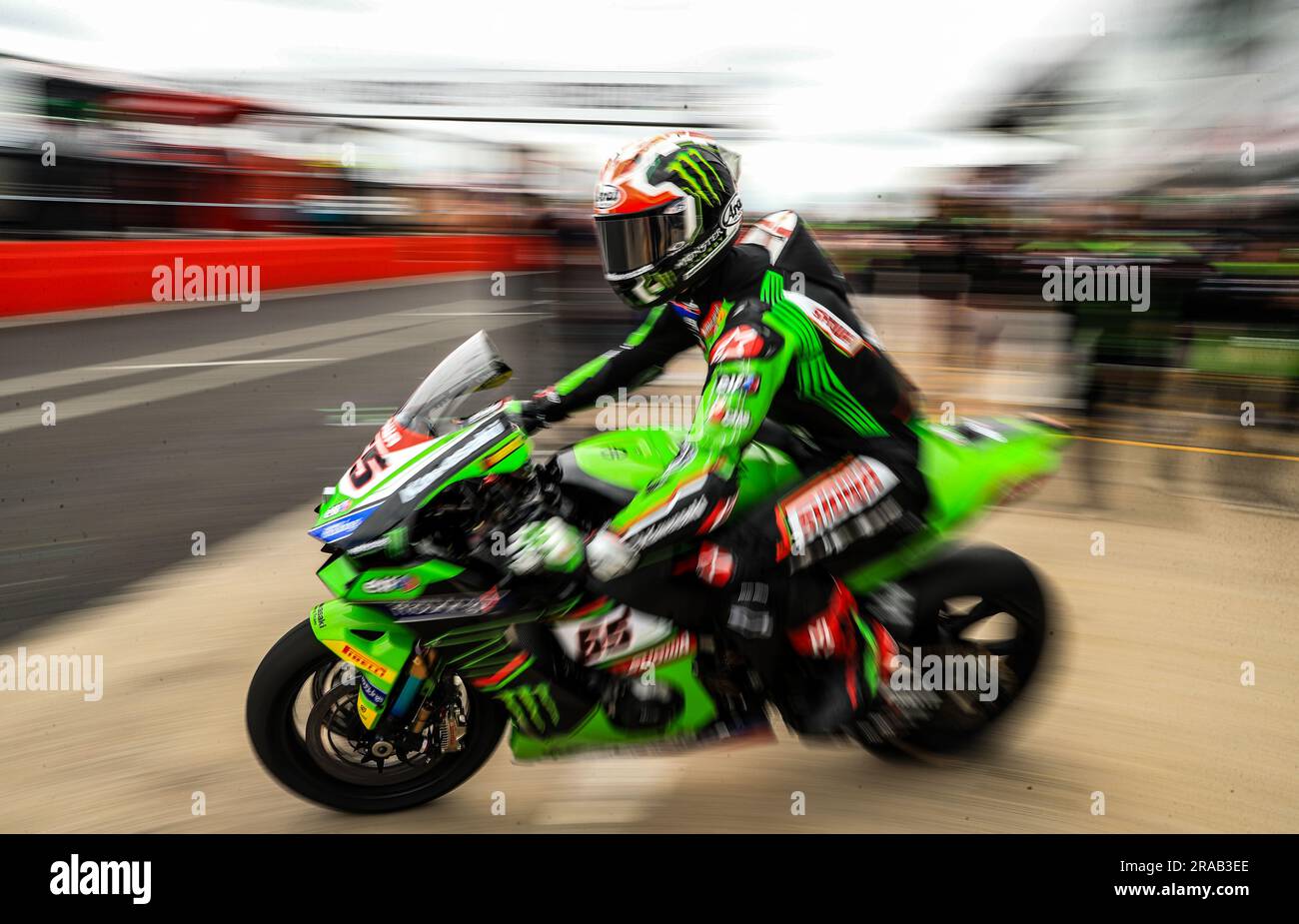 Kawasaki Racing rider Johnathan Rea leaves his garage ahead of the ...
