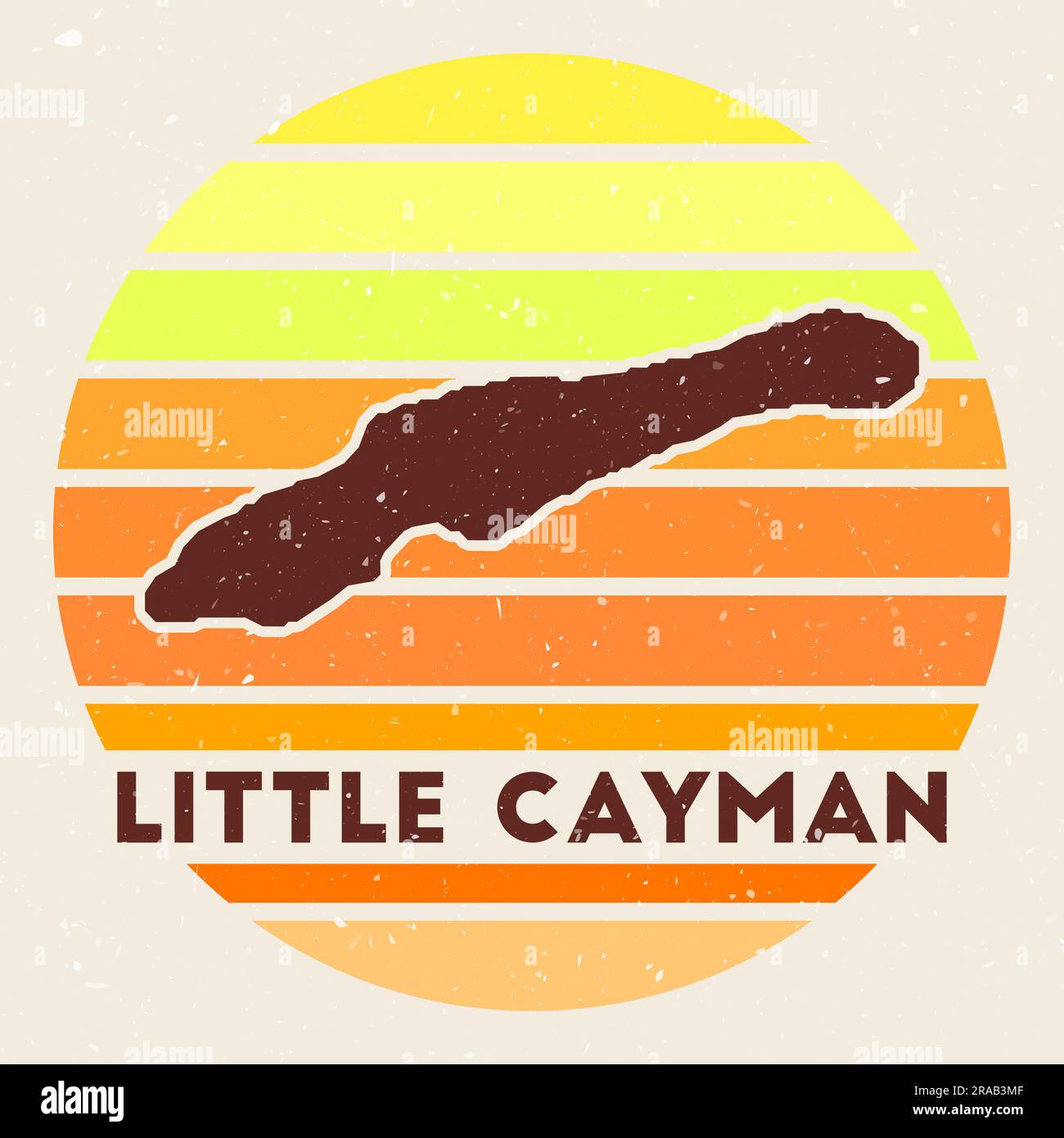 Little Cayman logo. Sign with the map of island and colored stripes ...