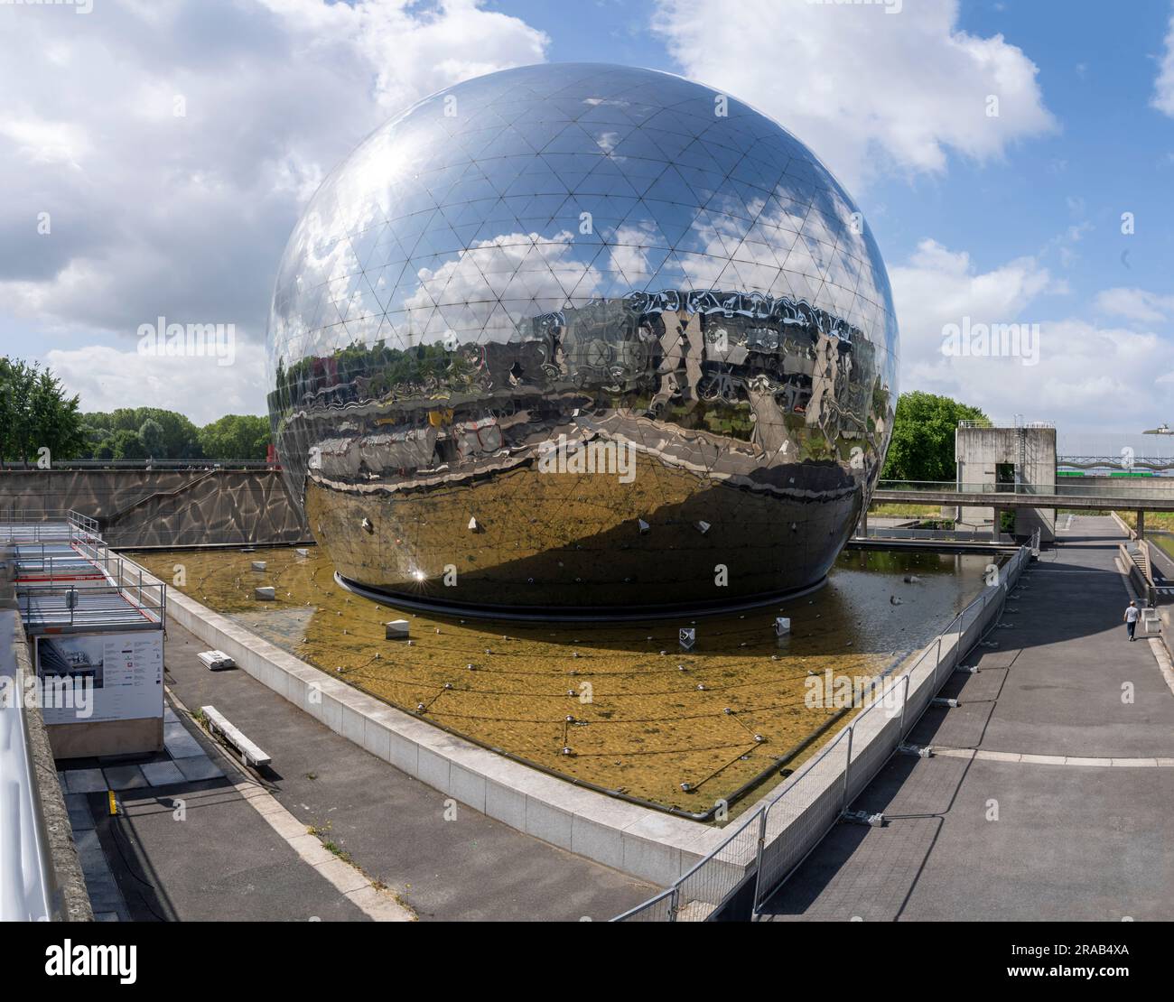 Paris, France - 07 02 2023: Villette Canal. View of La Geode and ...
