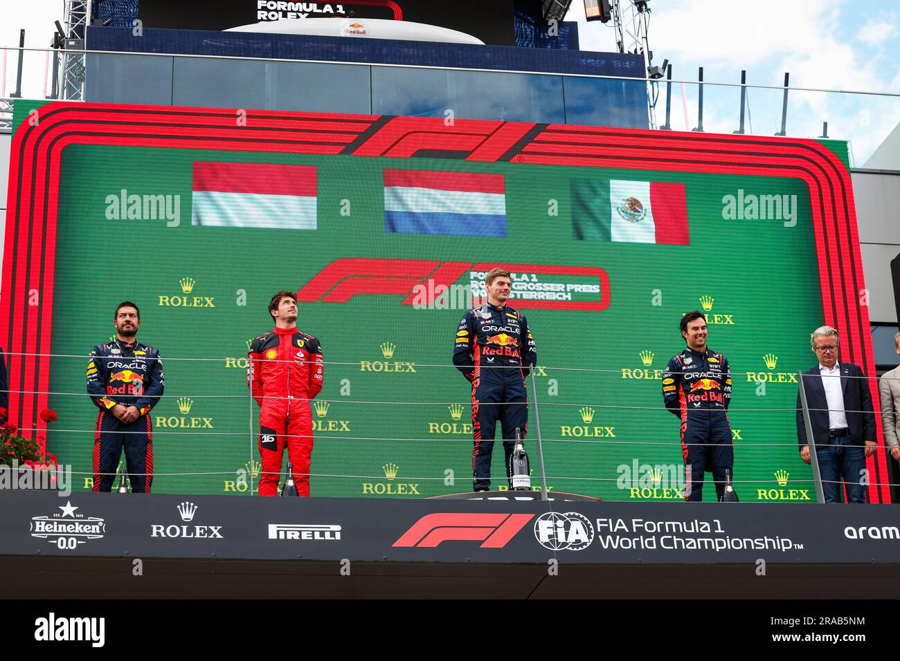 Podium: LECLERC Charles (mco), Scuderia Ferrari SF-23, VERSTAPPEN Max ...
