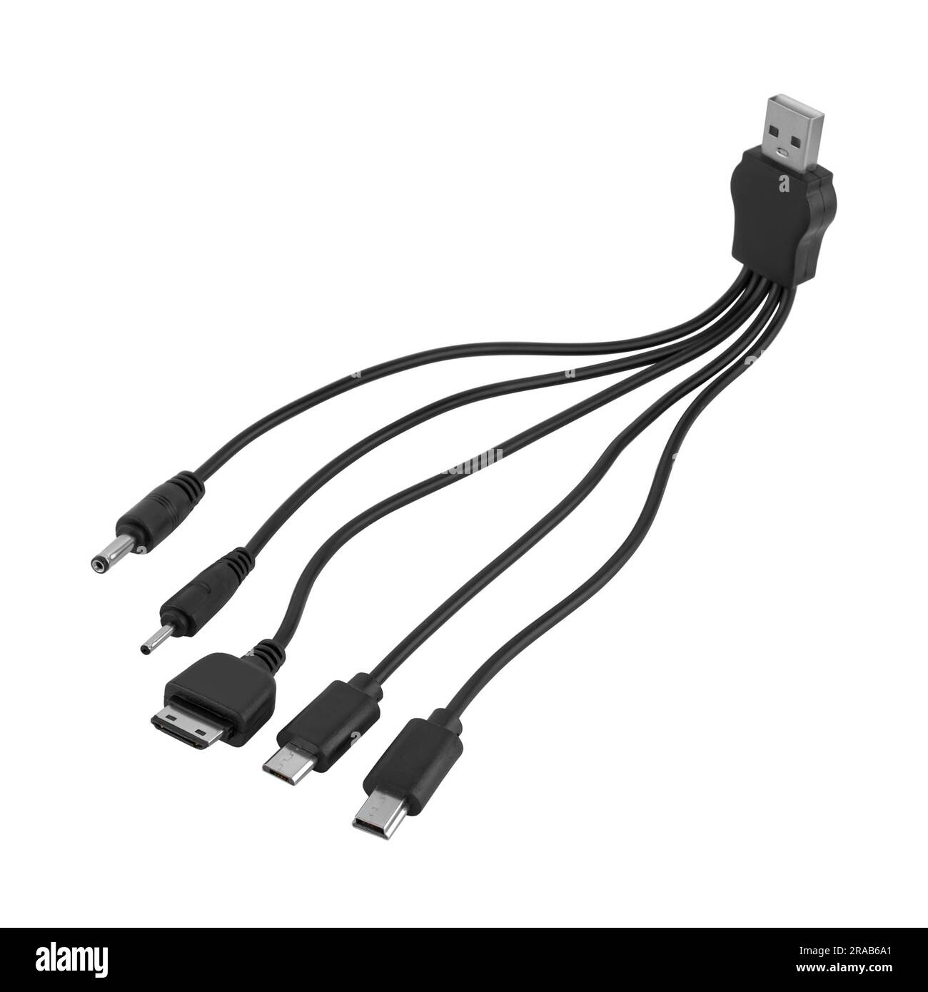 Universal Adapter Cable From Usb Connector To Micro Usb Mini Usb And Other Connectors White