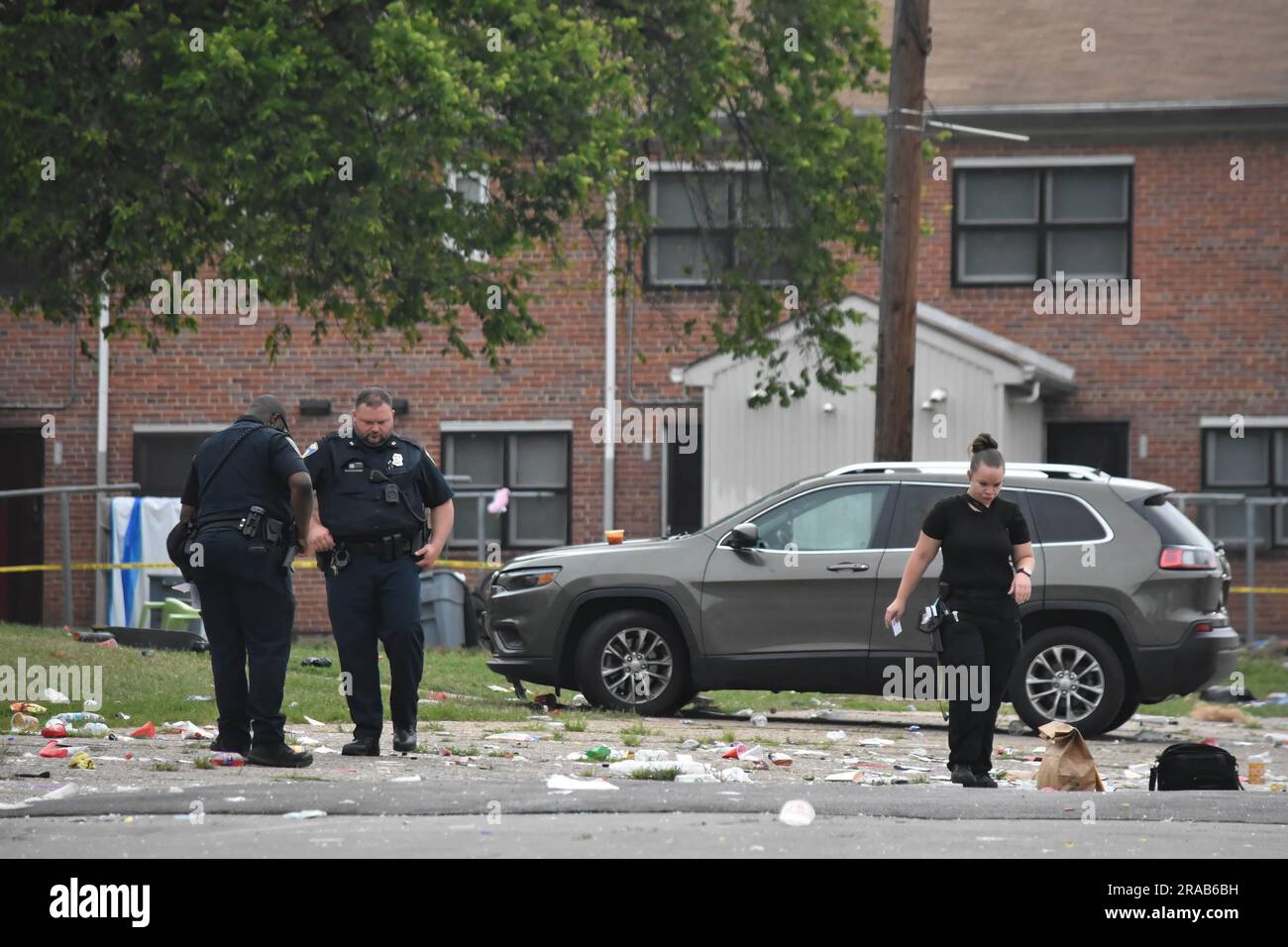 Baltimore, United States. 02nd July, 2023. Crime scene where a mass ...