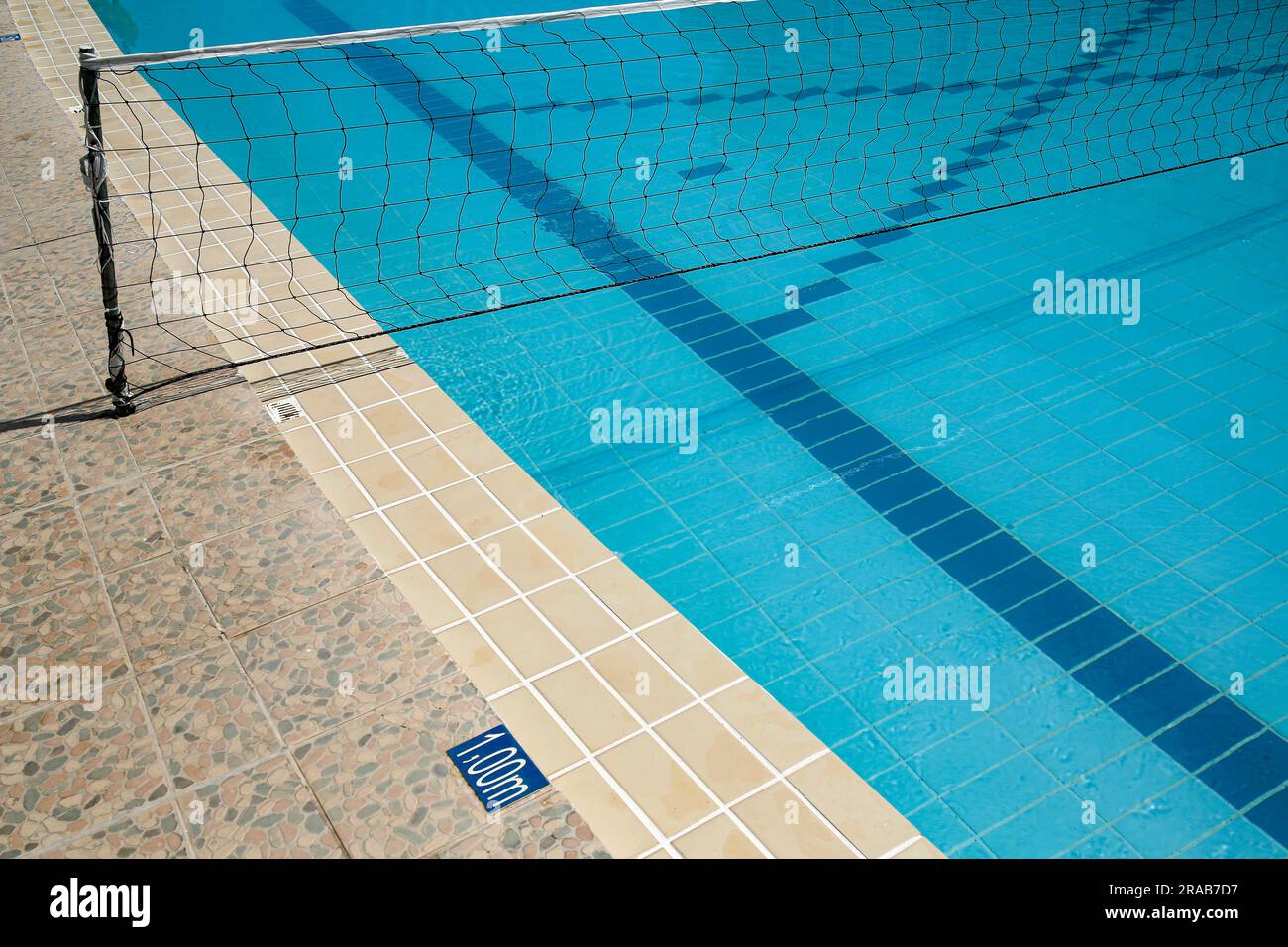 volleyball net in the swimming pool Stock Photo - Alamy