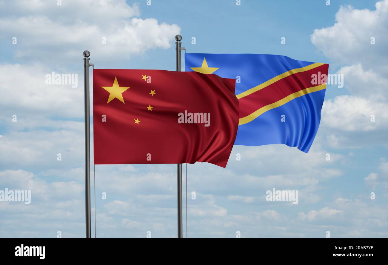 Democratic Republic of the Congo or Congo-Kinshasa and China flag ...