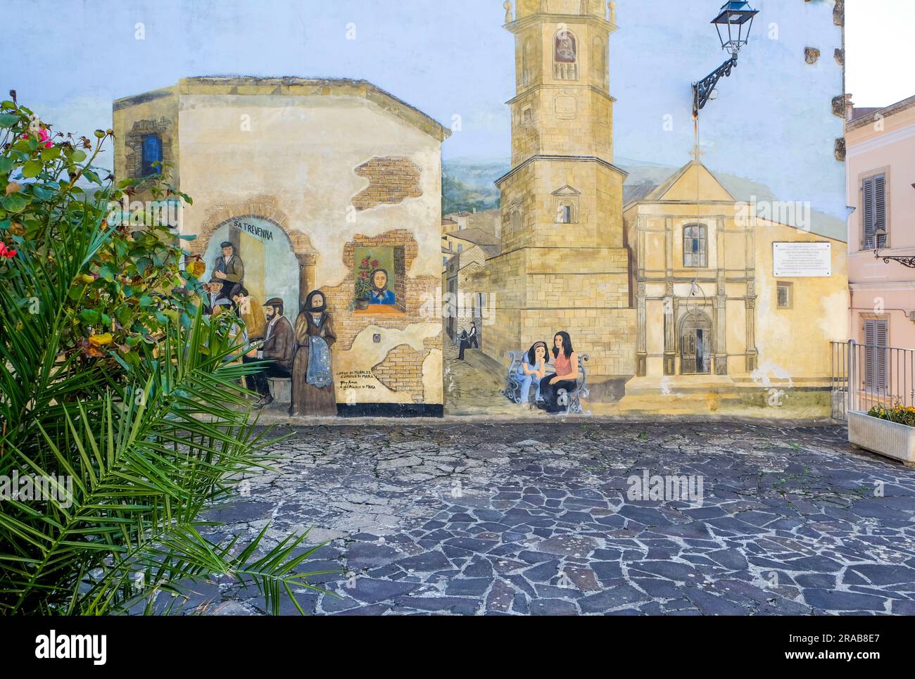 Traditional Sardinian murals depiciting old ways and traditions ...