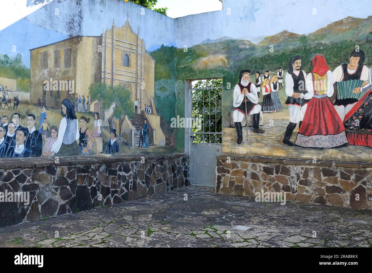 Traditional Sardinian murals depiciting old ways and traditions ...