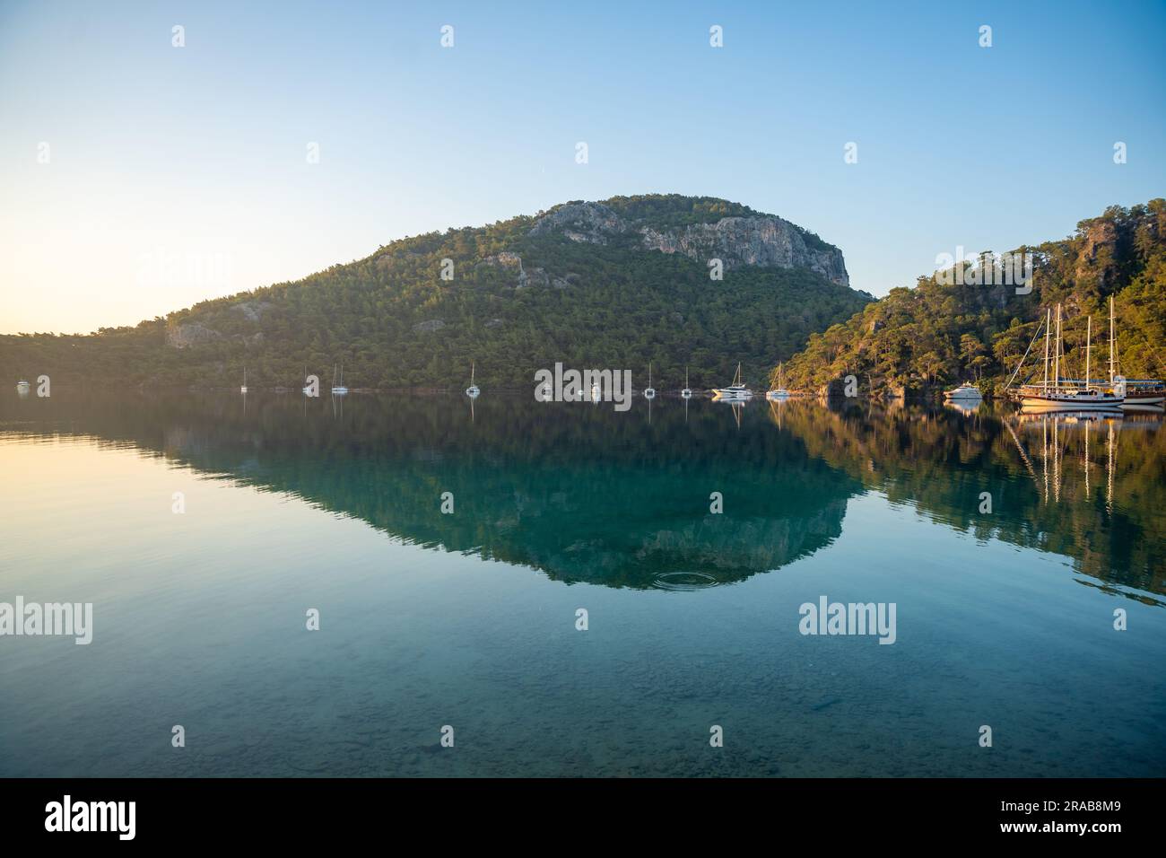Beautiful sea coast near Cleopatra Bath Bay, Gocek, Fethie, Turkey ...