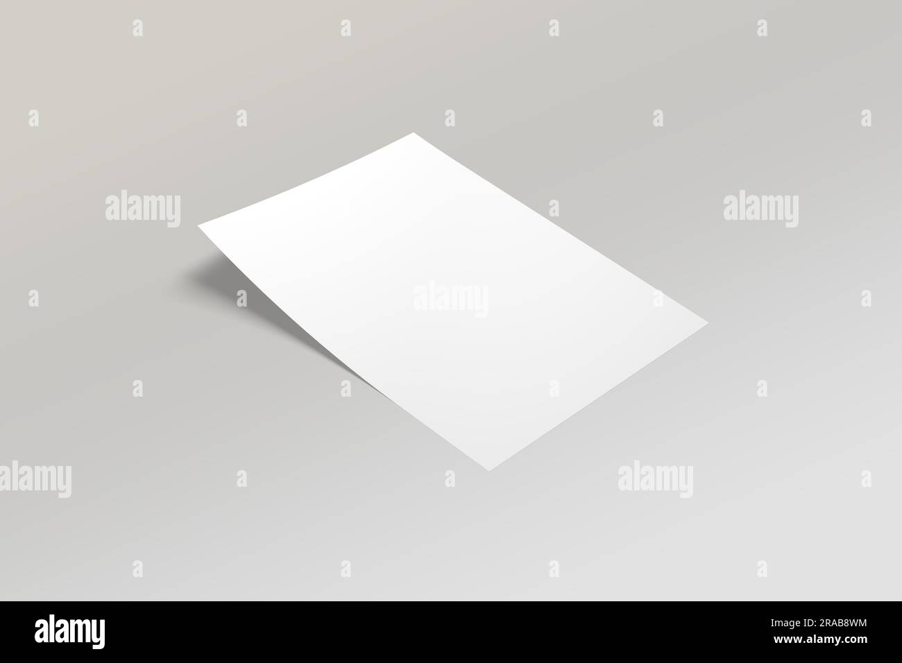 White vertical paper sheet Mockup, letter or invitation. A4 page mock ...