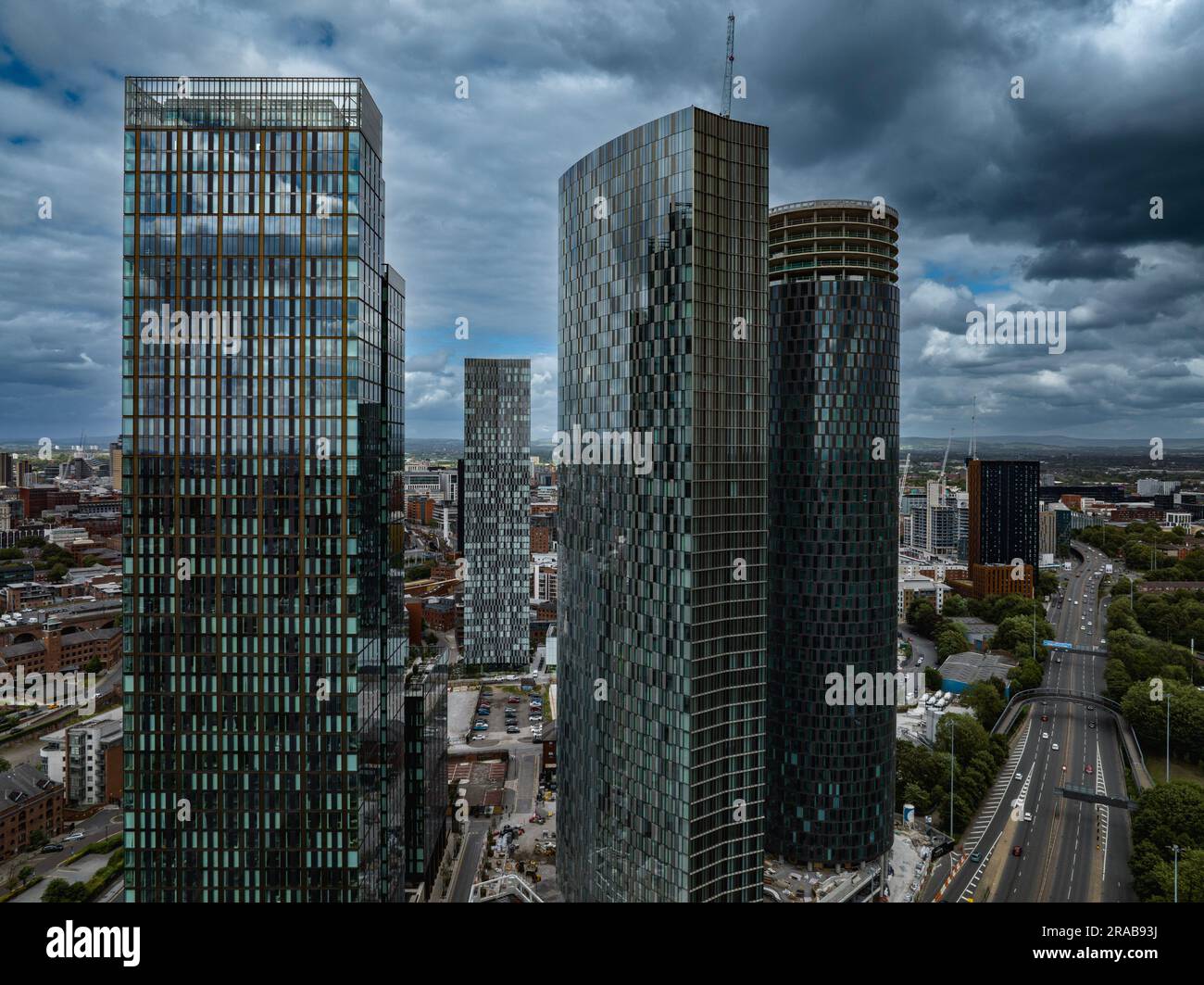 Manchester aerial deansgate hi-res stock photography and images - Alamy