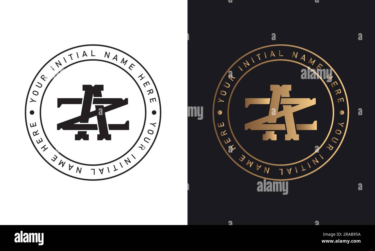 Luxury ZA or AZ Initial Monogram Text Letter Logo Design Interlocking ZA Streetwear Monogram ...
