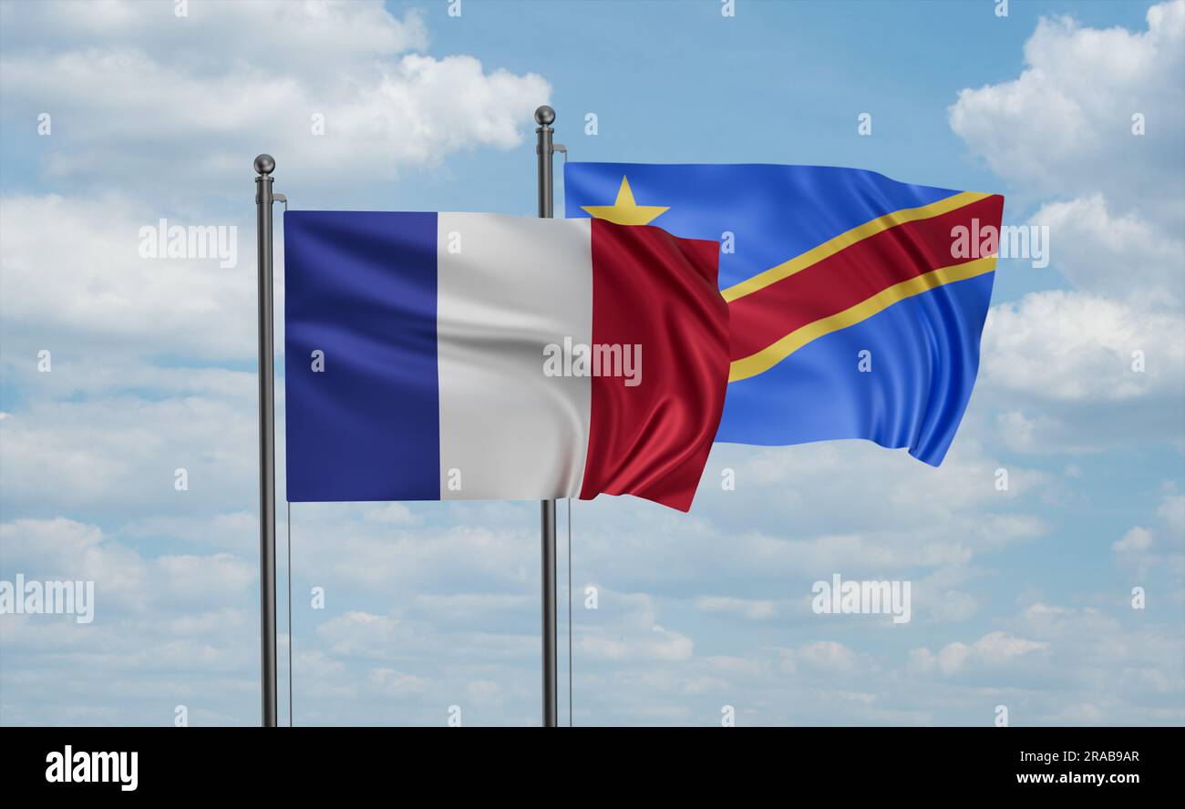 Democratic Republic of the Congo or Congo-Kinshasa and France flag ...
