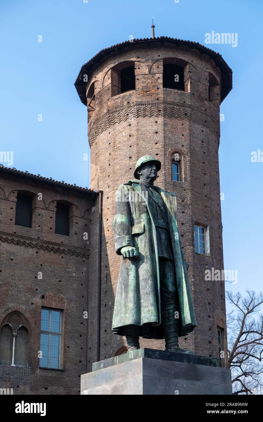 Statue of a soldier by the Monumento to Emanuele Filiberto Duke of ...
