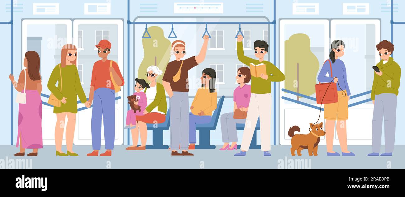 Public transportation cartoon hi-res stock photography and images - Alamy