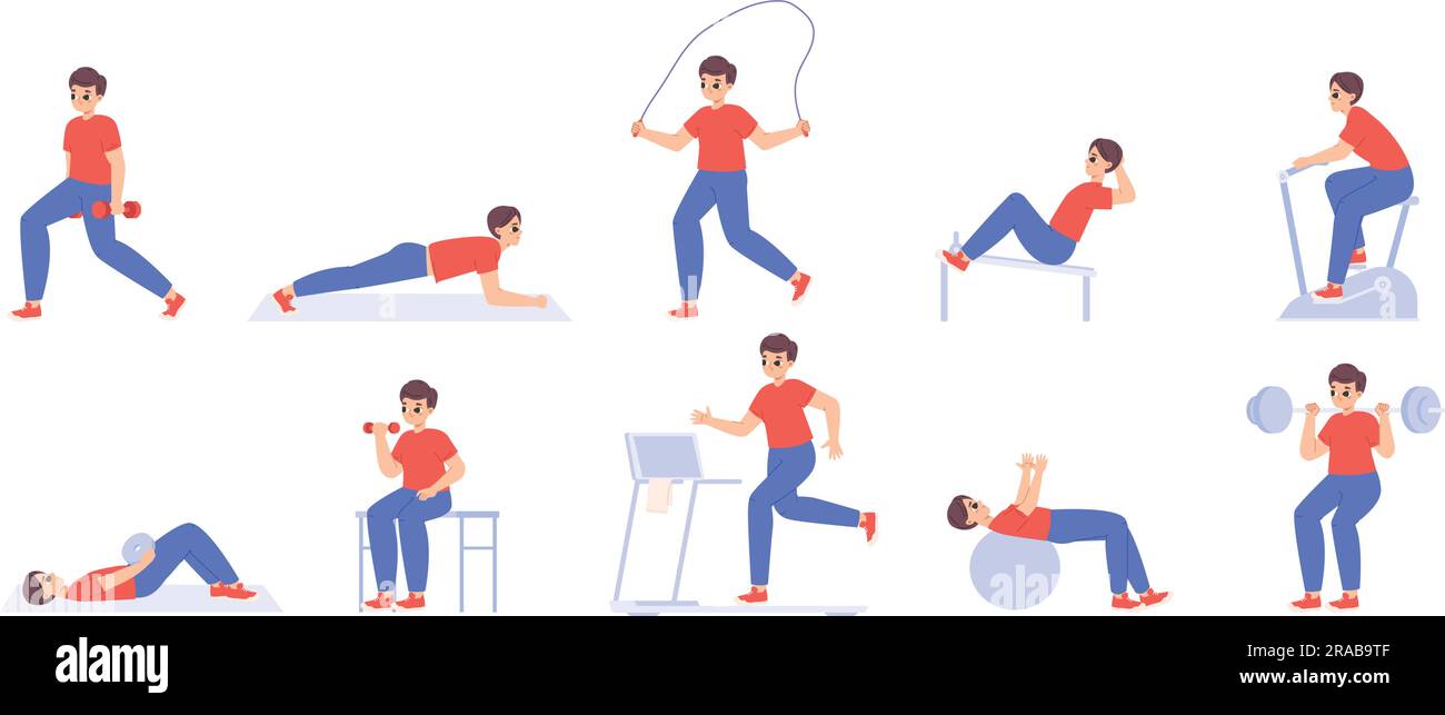 Man training sport in gym equipment. Choosing workout, healthy sporting ...