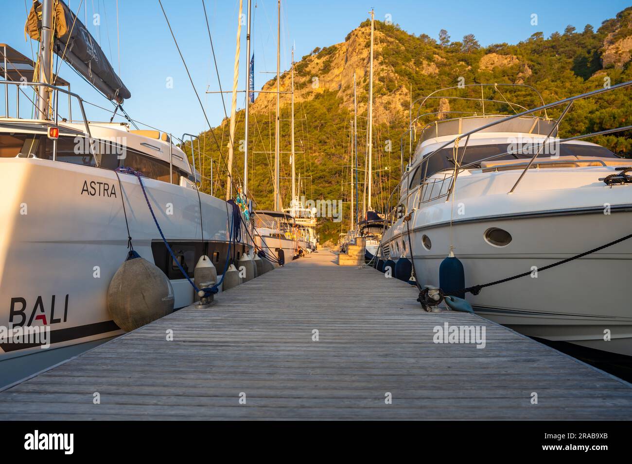 Gocek, Turkey - June 5, 2023: Beautiful sea coast near Cleopatra Bath ...